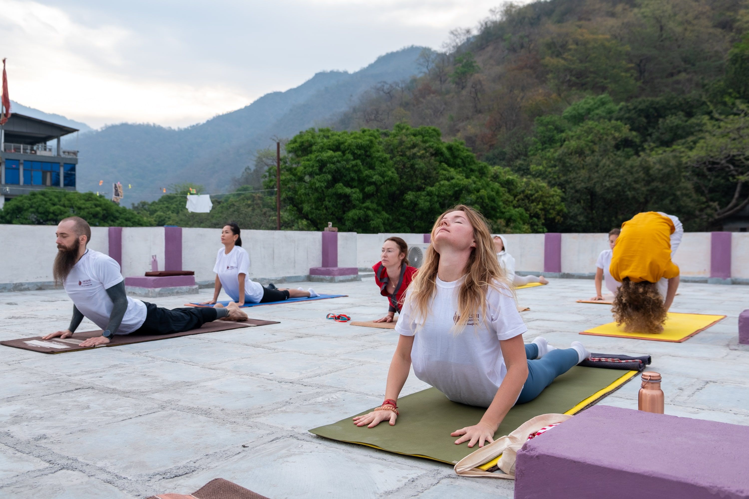 Outdoor Yoga Class on Scenic Mountain Terrace · Free Stock Photo
