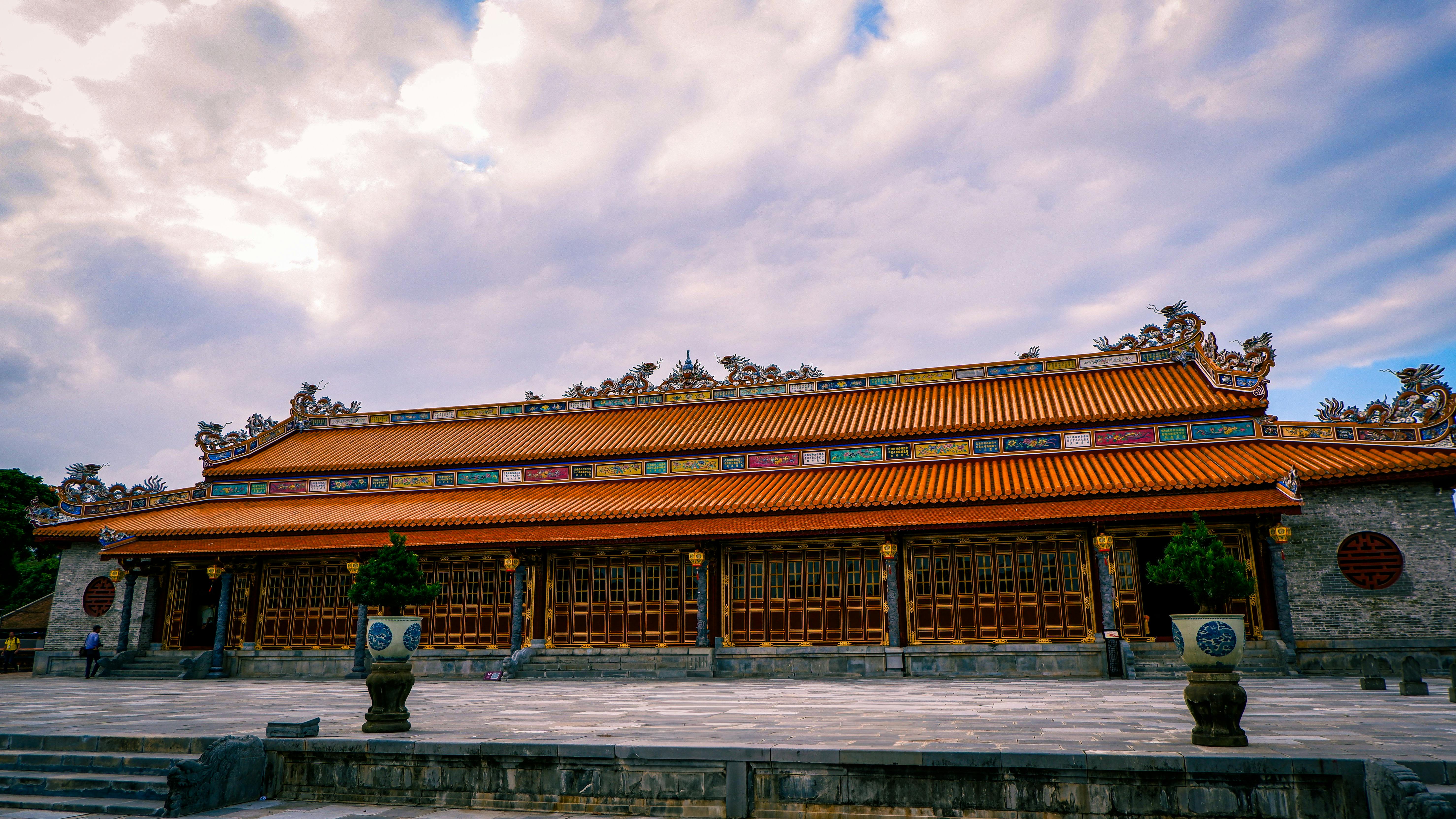 Traditional Asian Temple Architecture at Dusk · Free Stock Photo