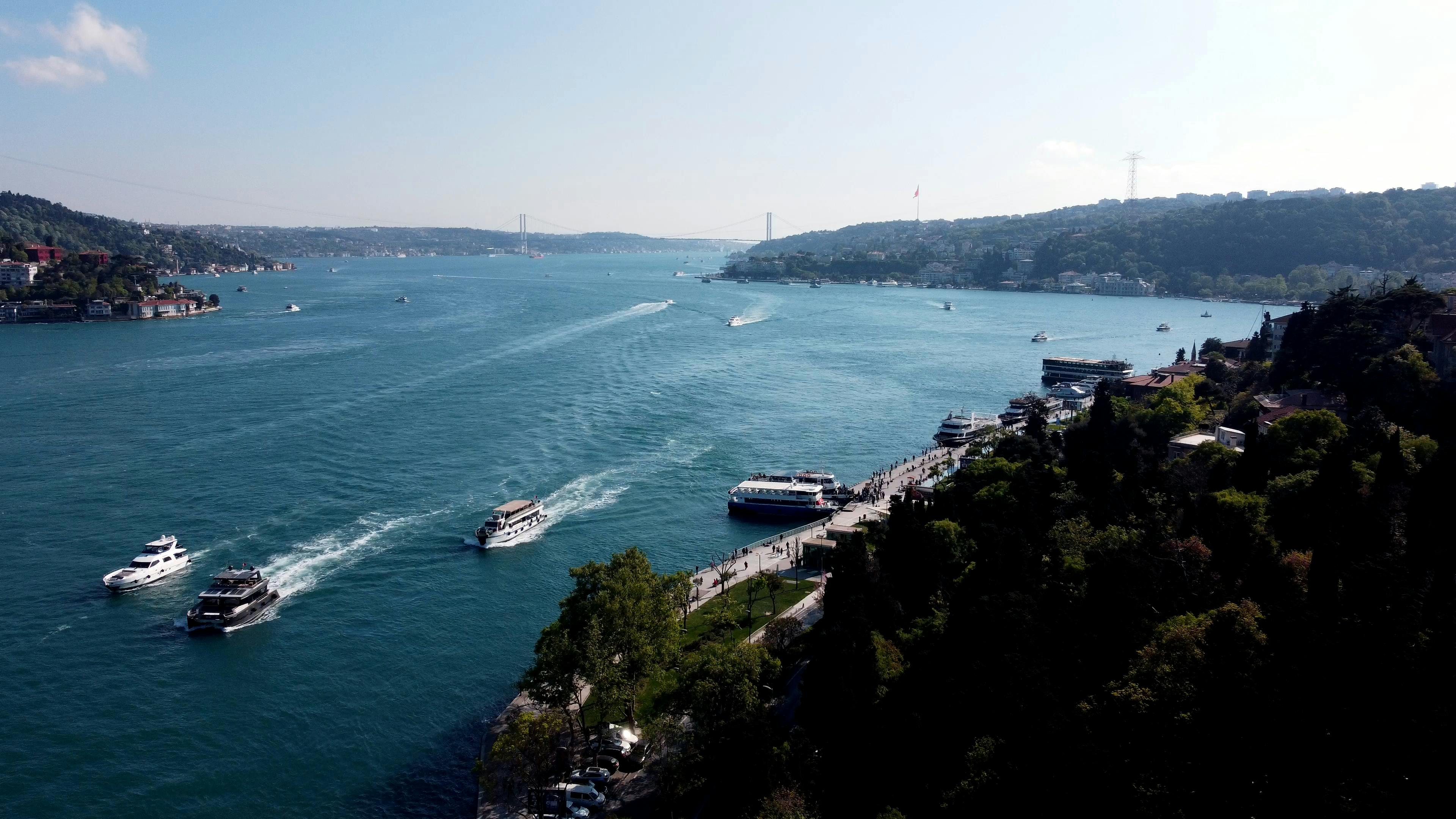 Aerial View of the Bosphorus Strait in Istanbul · Free Stock Photo