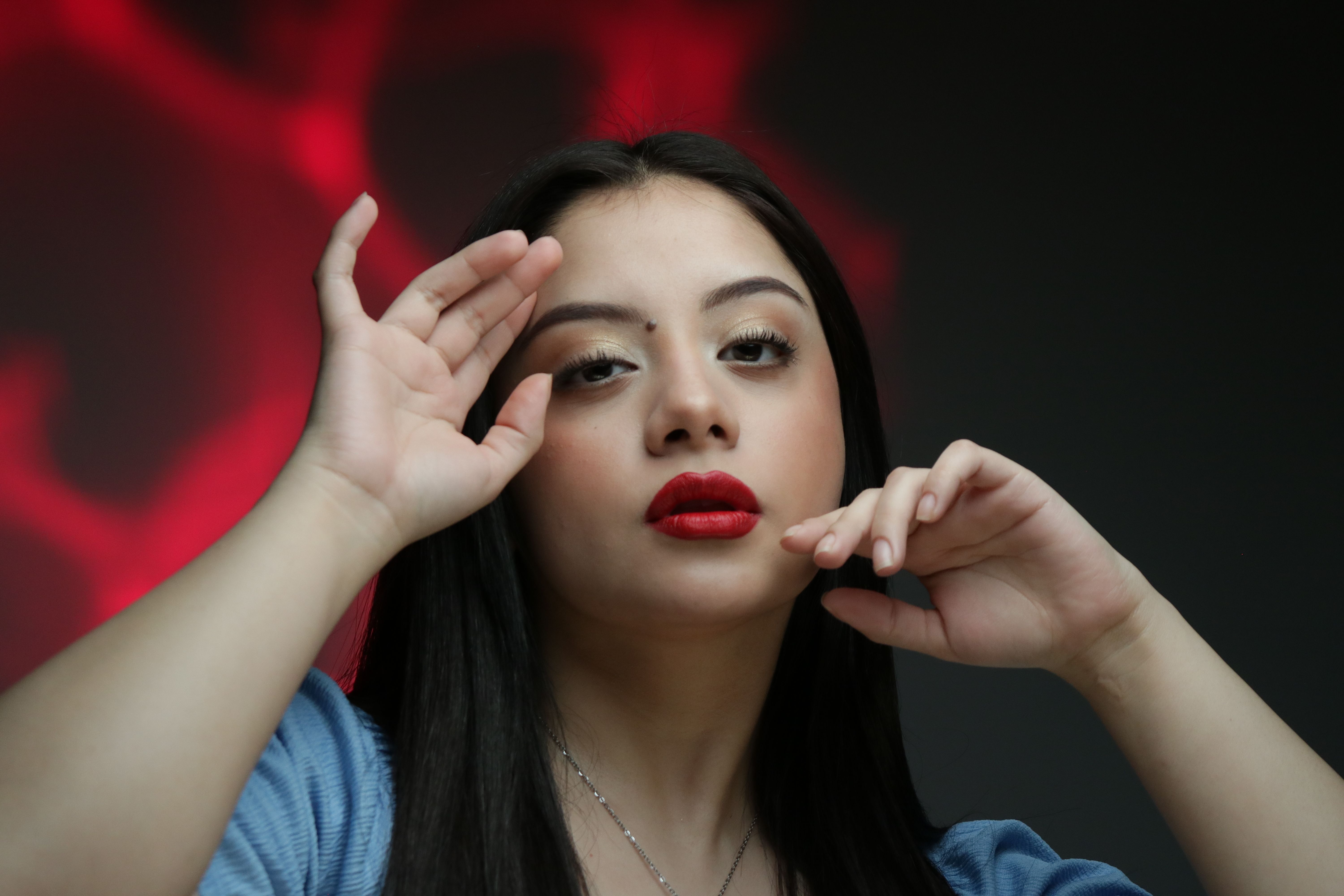 Woman With Right Hand Touching Her Cheek · Free Stock Photo