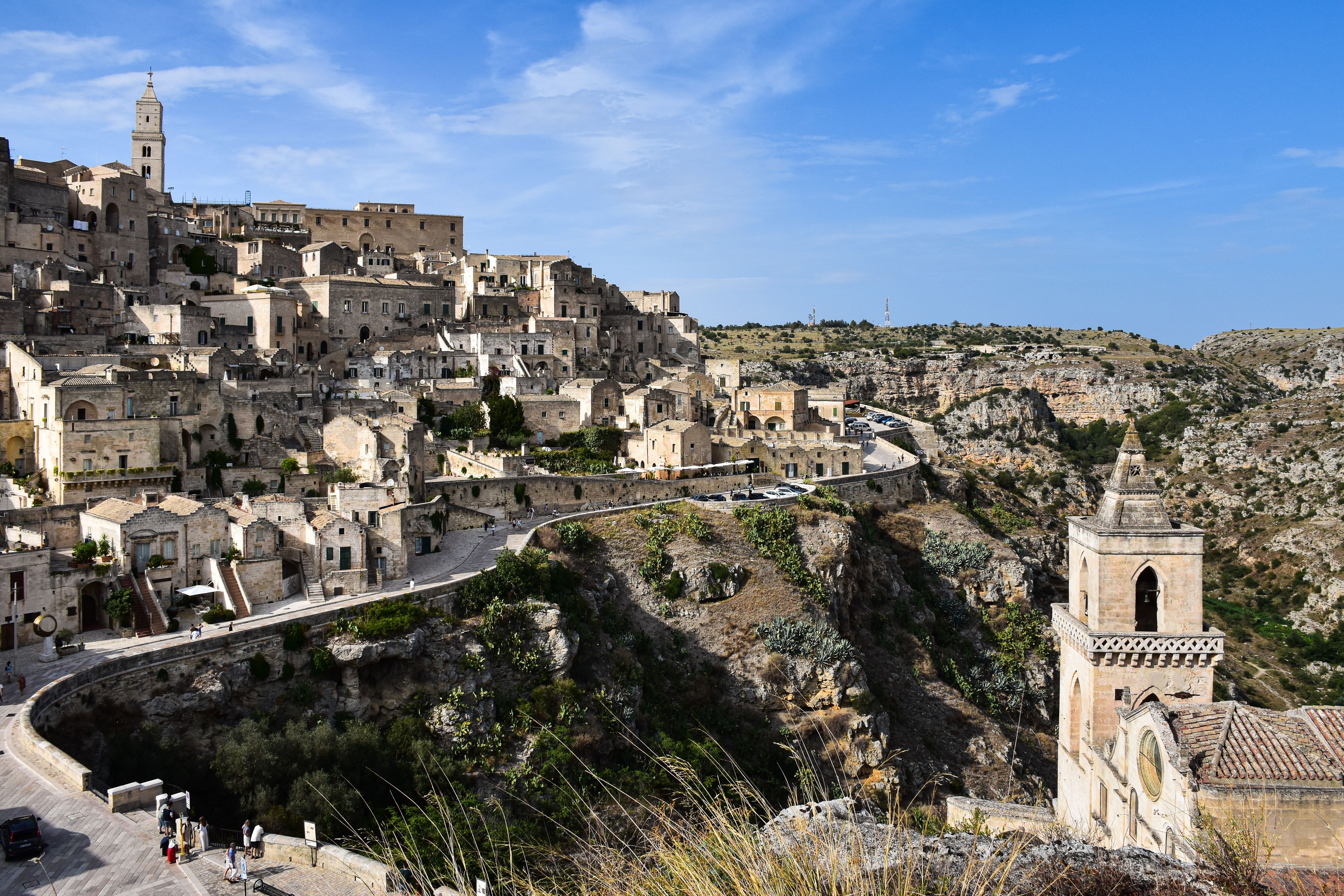 Scenic View of Matera's Historic Stone Buildings · Free Stock Photo