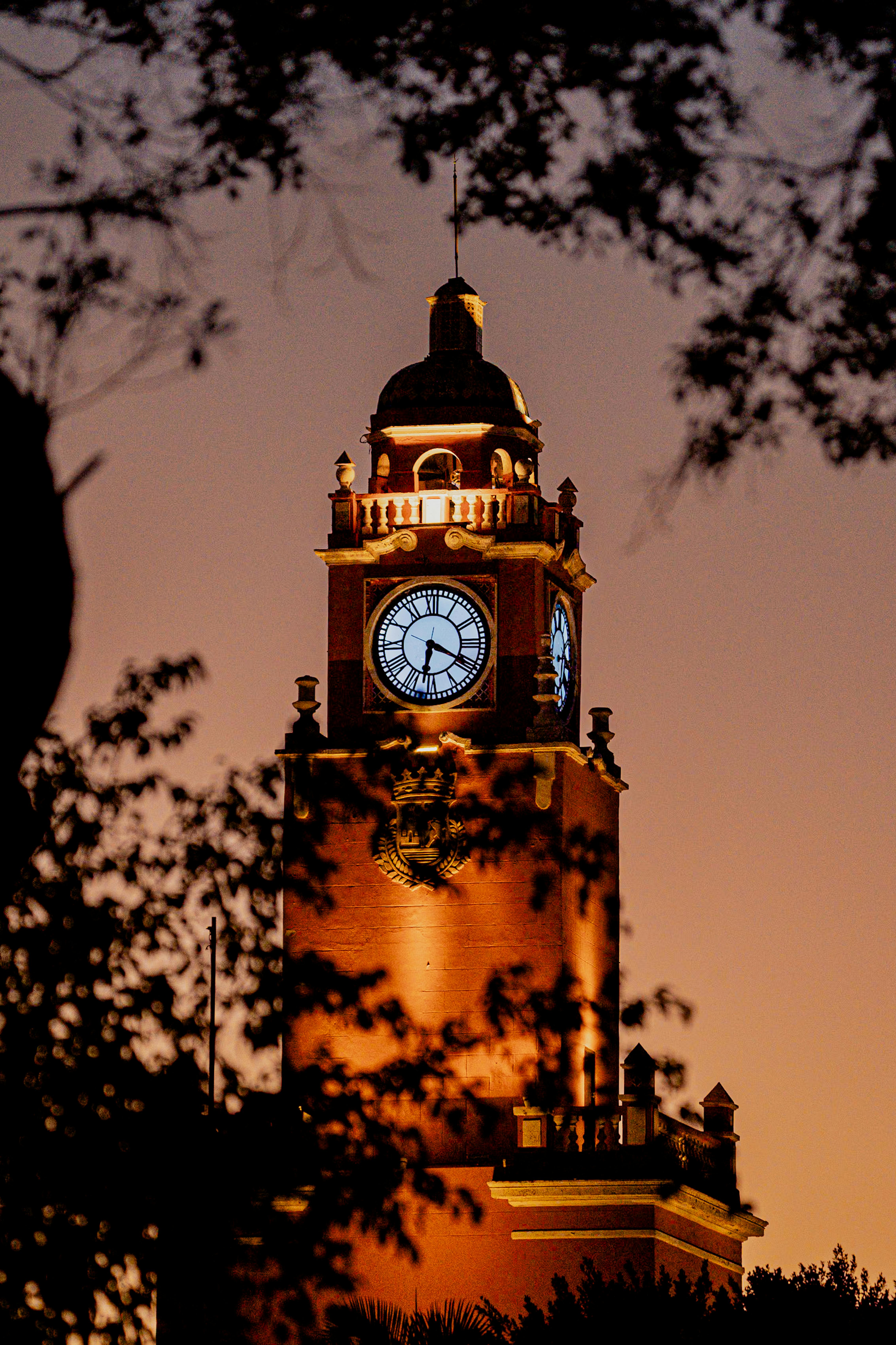 Iconic Clock Tower at Sunset in Mérida · Free Stock Photo