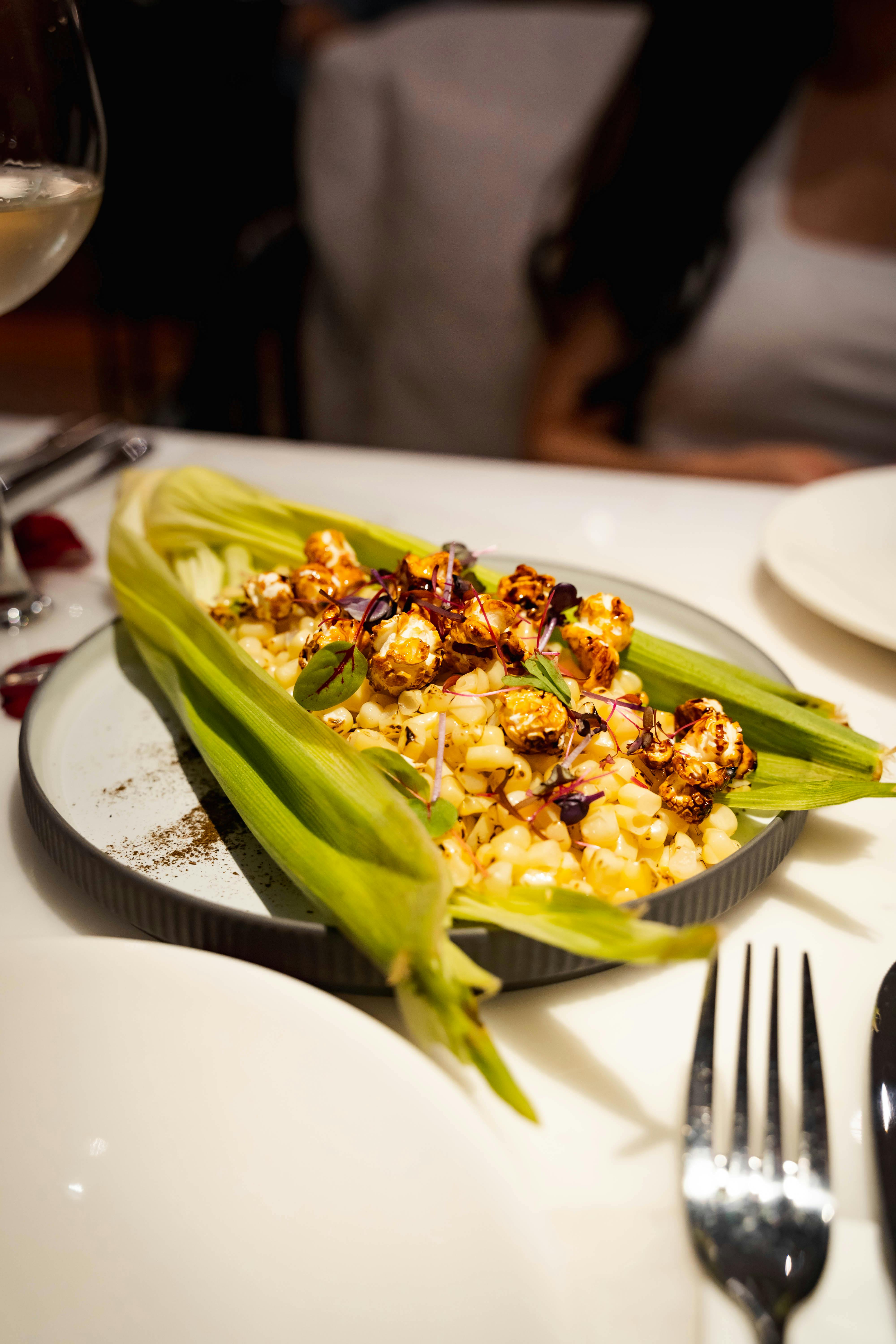 Gourmet Corn Salad with Caramelized Popcorn · Free Stock Photo