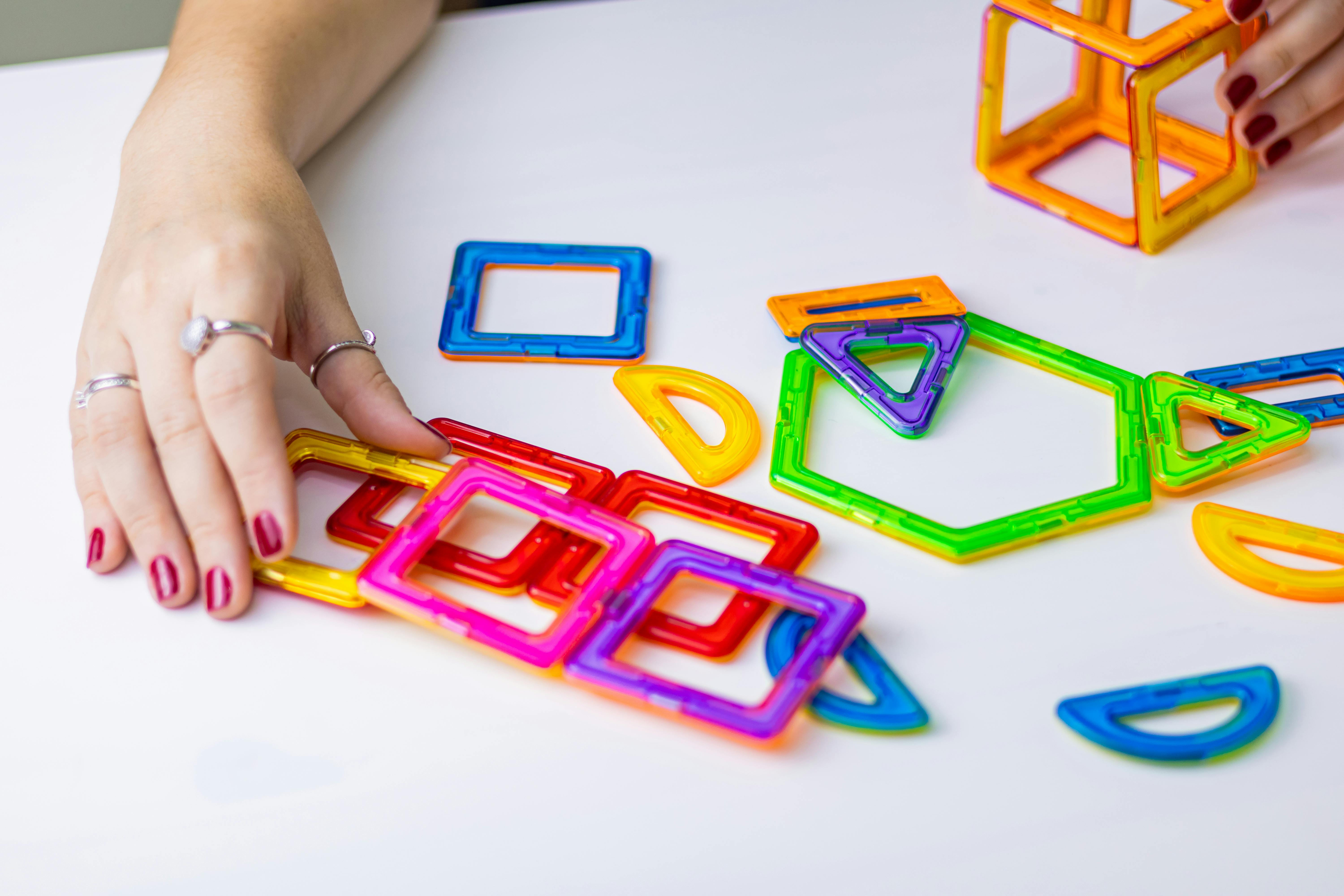 Colorful Geometric Magnetic Building Blocks Play · Free Stock Photo