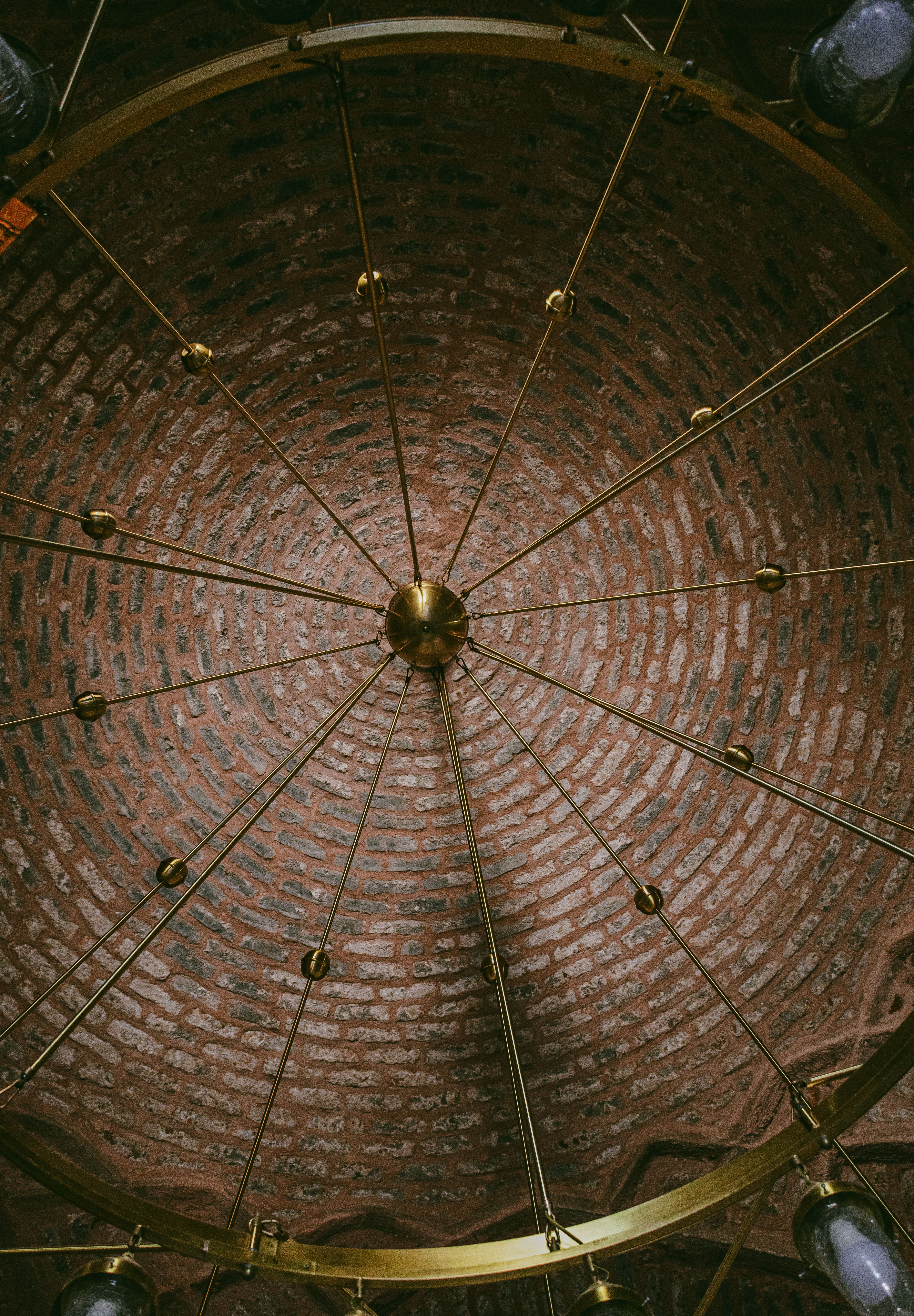 Dome Ceiling with Brass Light Fixture · Free Stock Photo