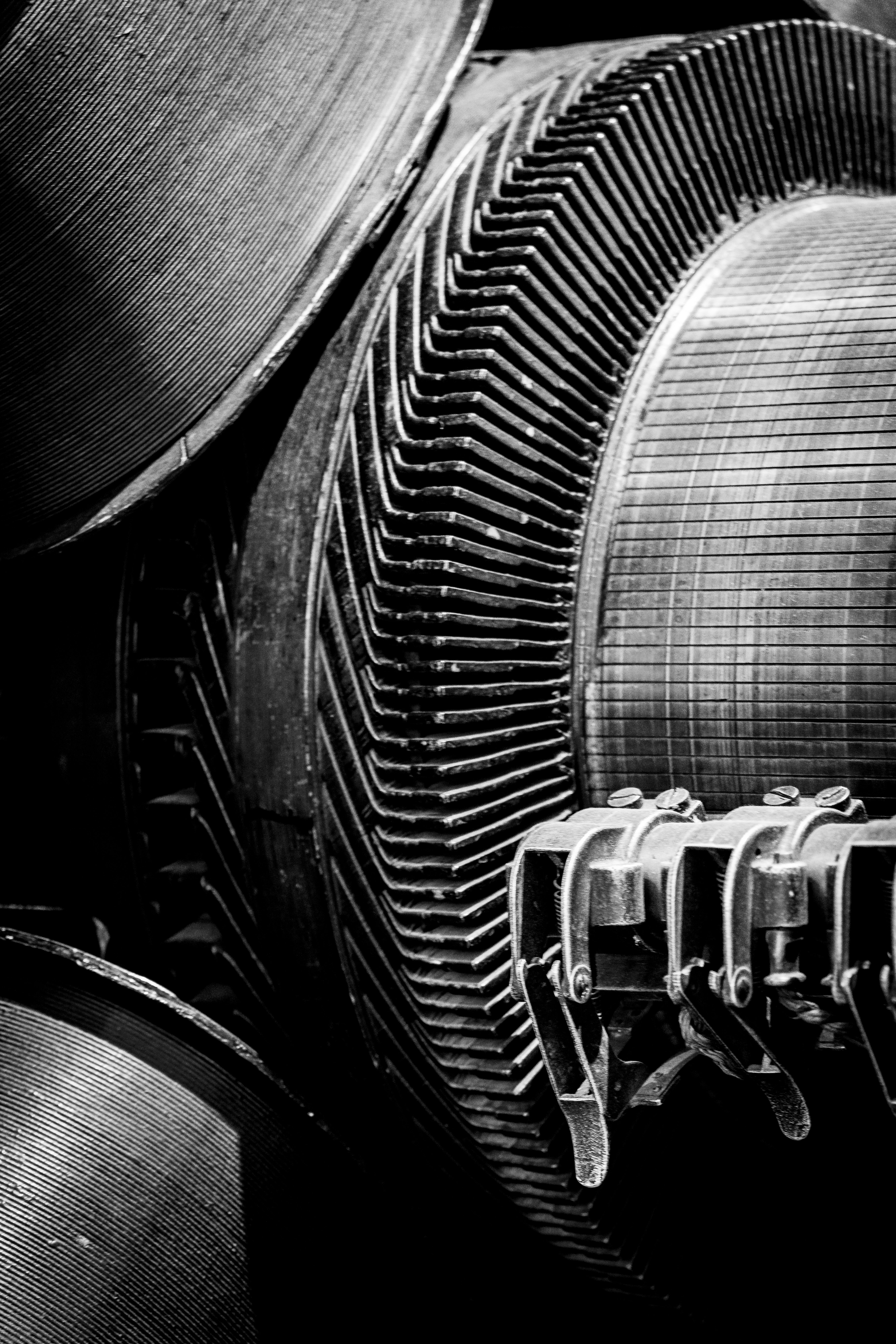 Greyscale Photography of Car Engine · Free Stock Photo
