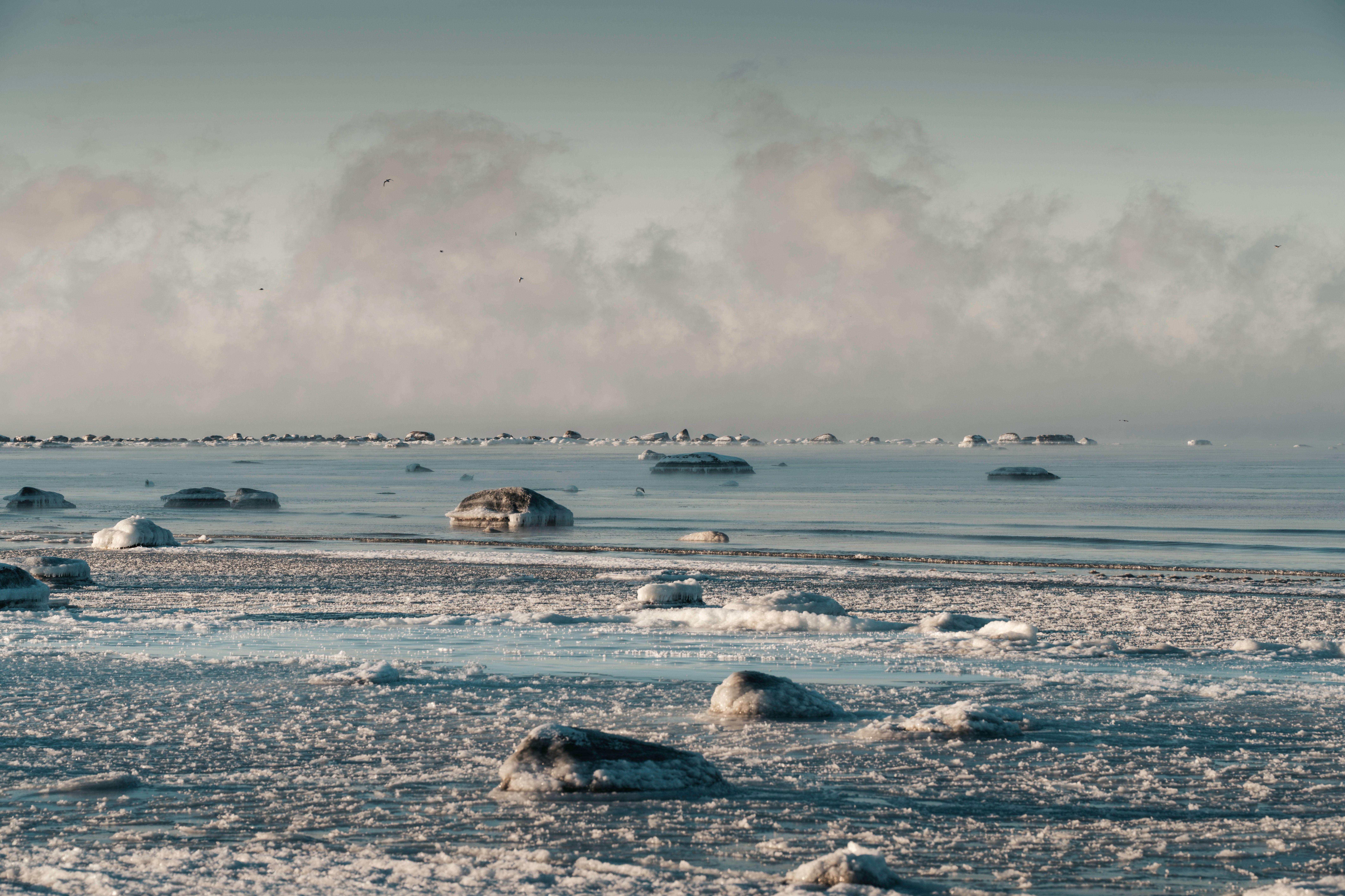 Frozen Sea Landscape with Ice and Rocks · Free Stock Photo