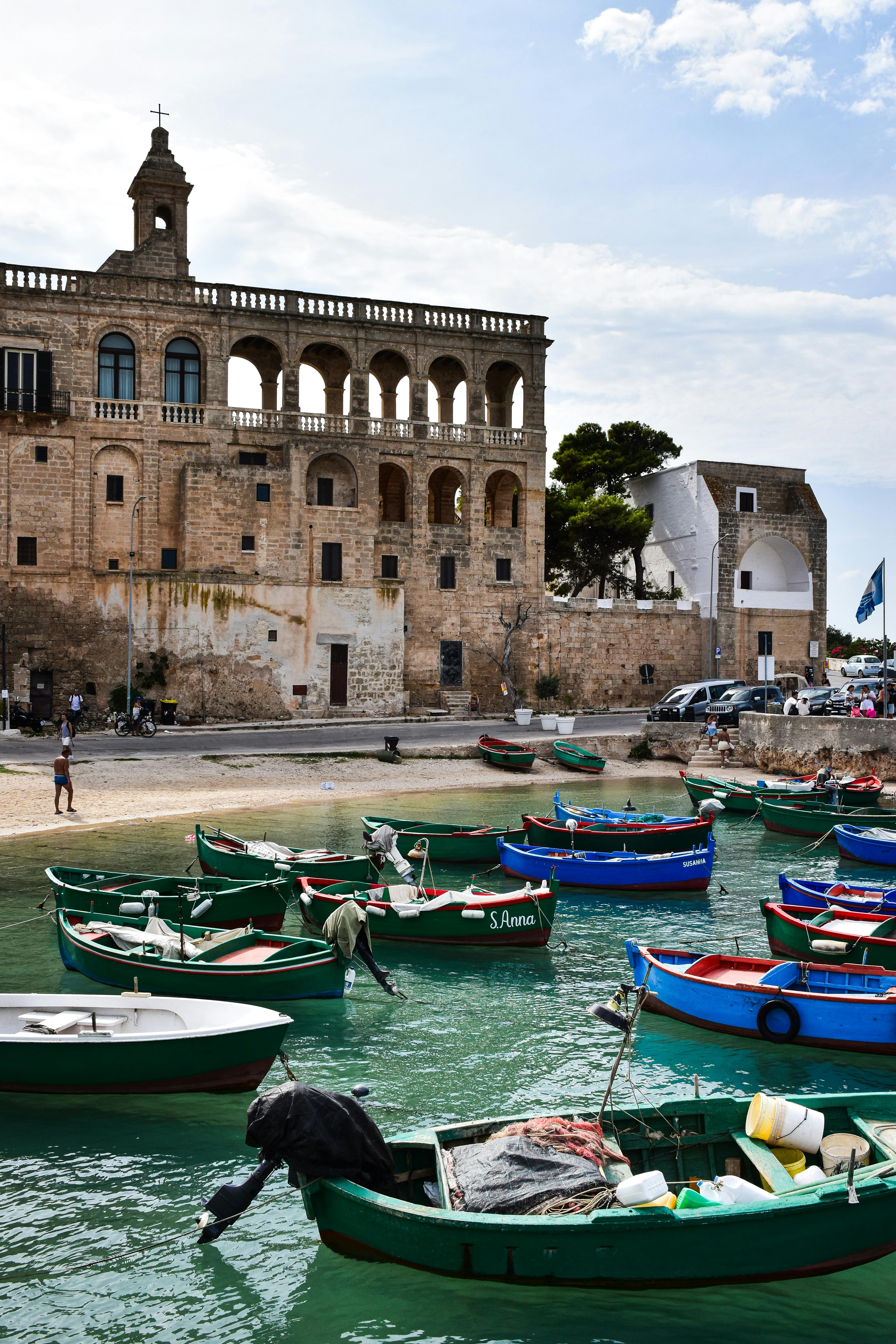 Colorful Fishing Boats in Apulia, Italy Harbor · Free Stock Photo