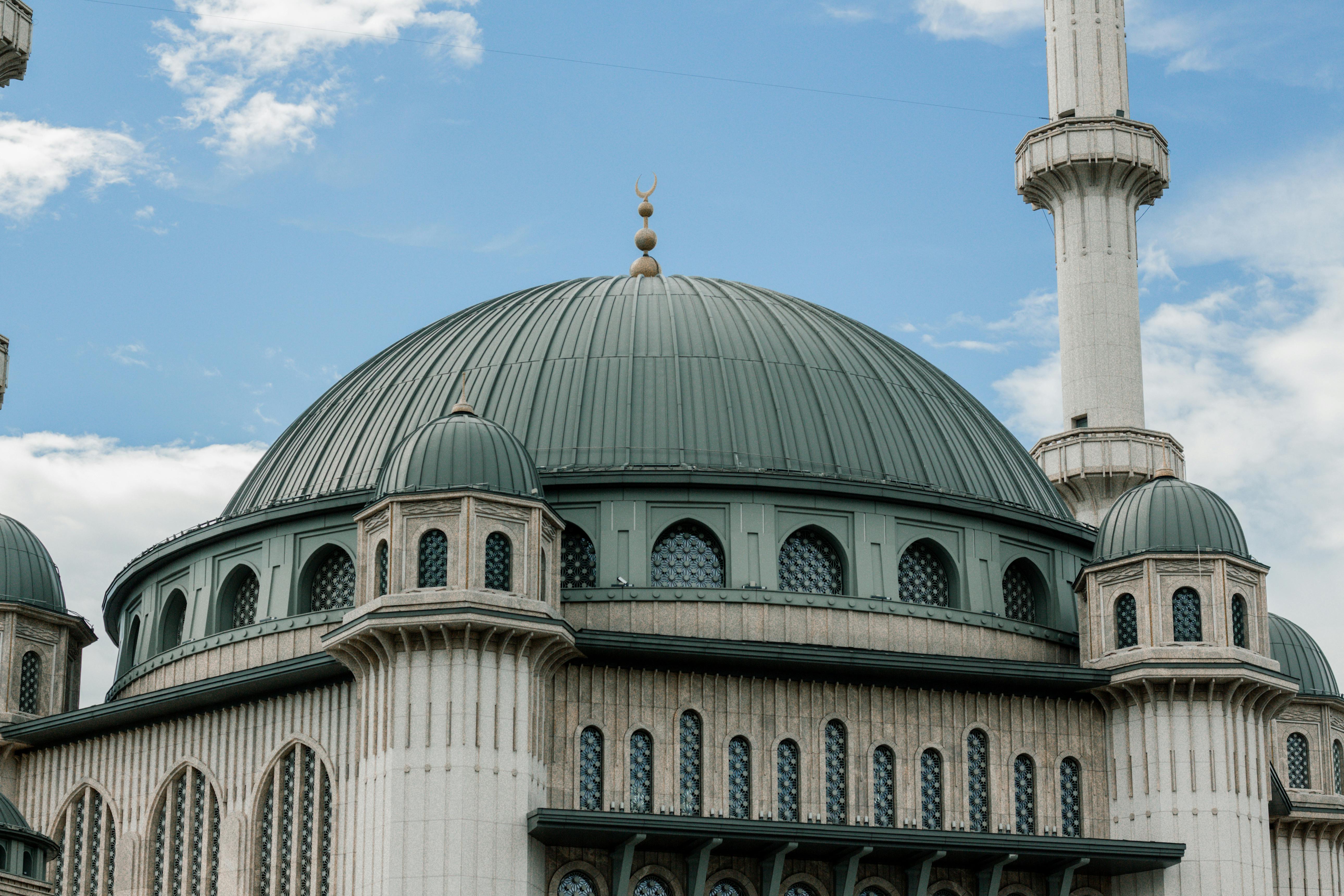 Beautiful Mosque Dome with Blue Sky Background · Free Stock Photo