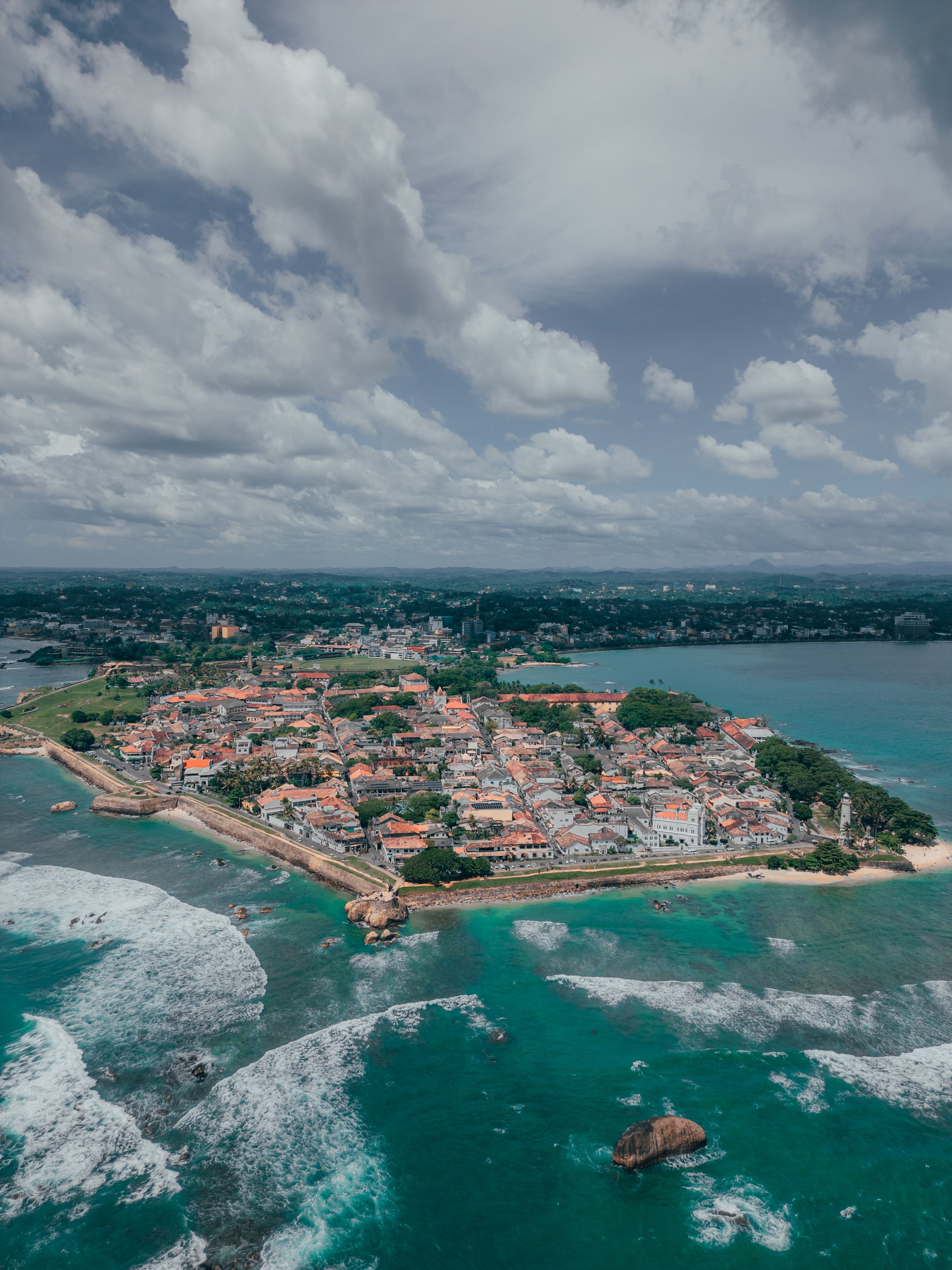 Aerial View of Galle Fort Coastline, Sri Lanka · Free Stock Photo