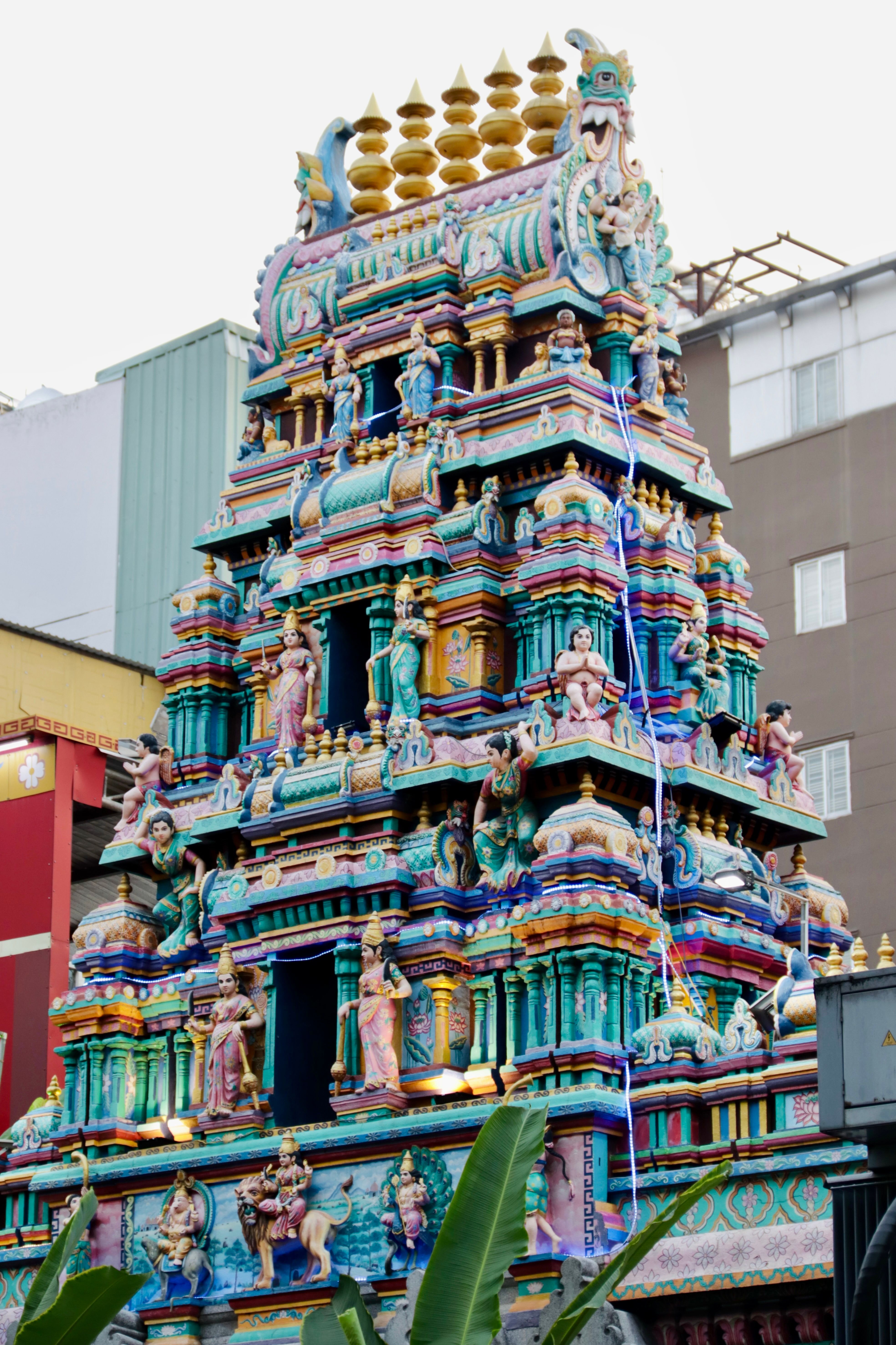 Vibrant Hindu Temple Architecture in Urban Setting · Free Stock Photo