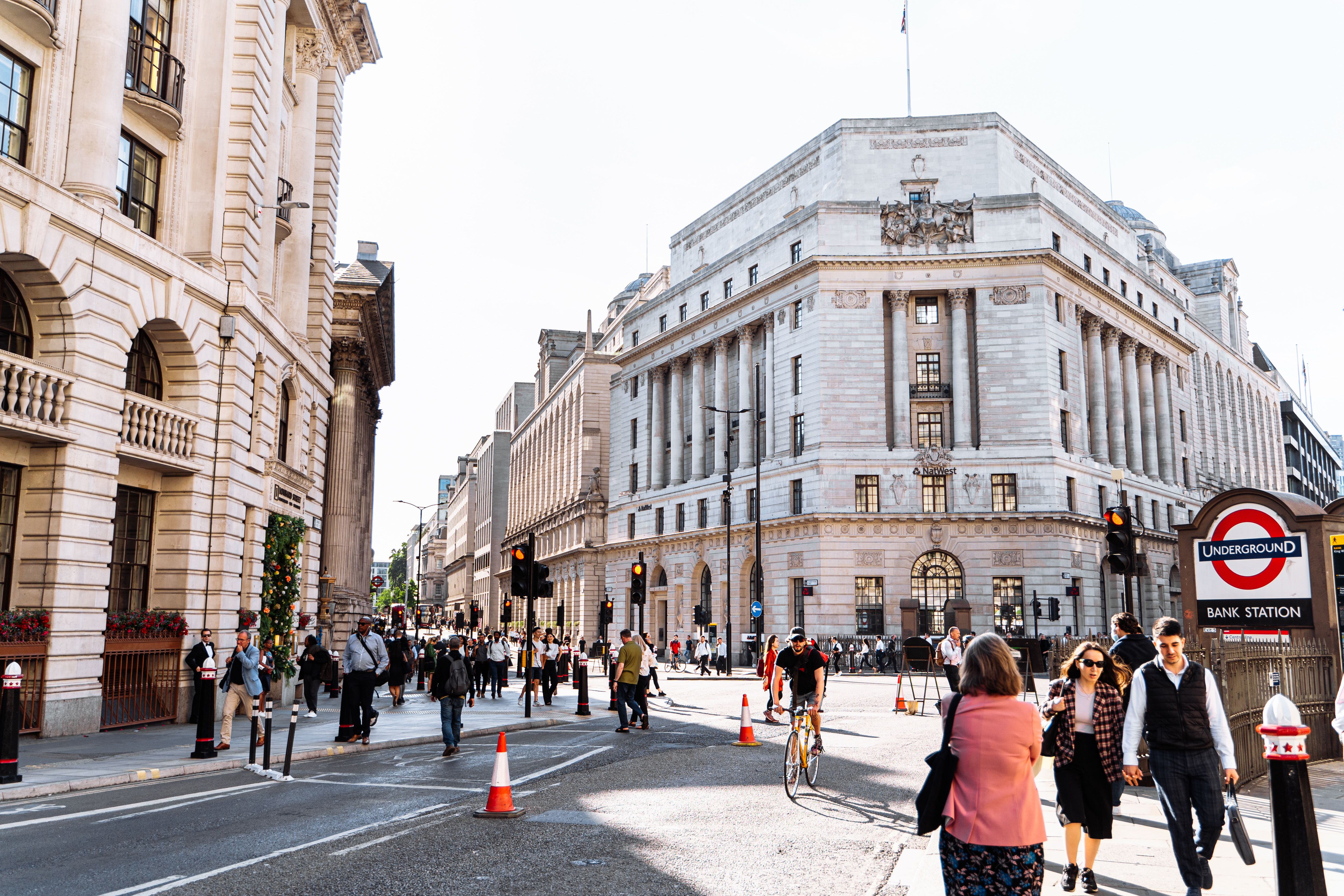 Busy London Street at Bank Station · Free Stock Photo