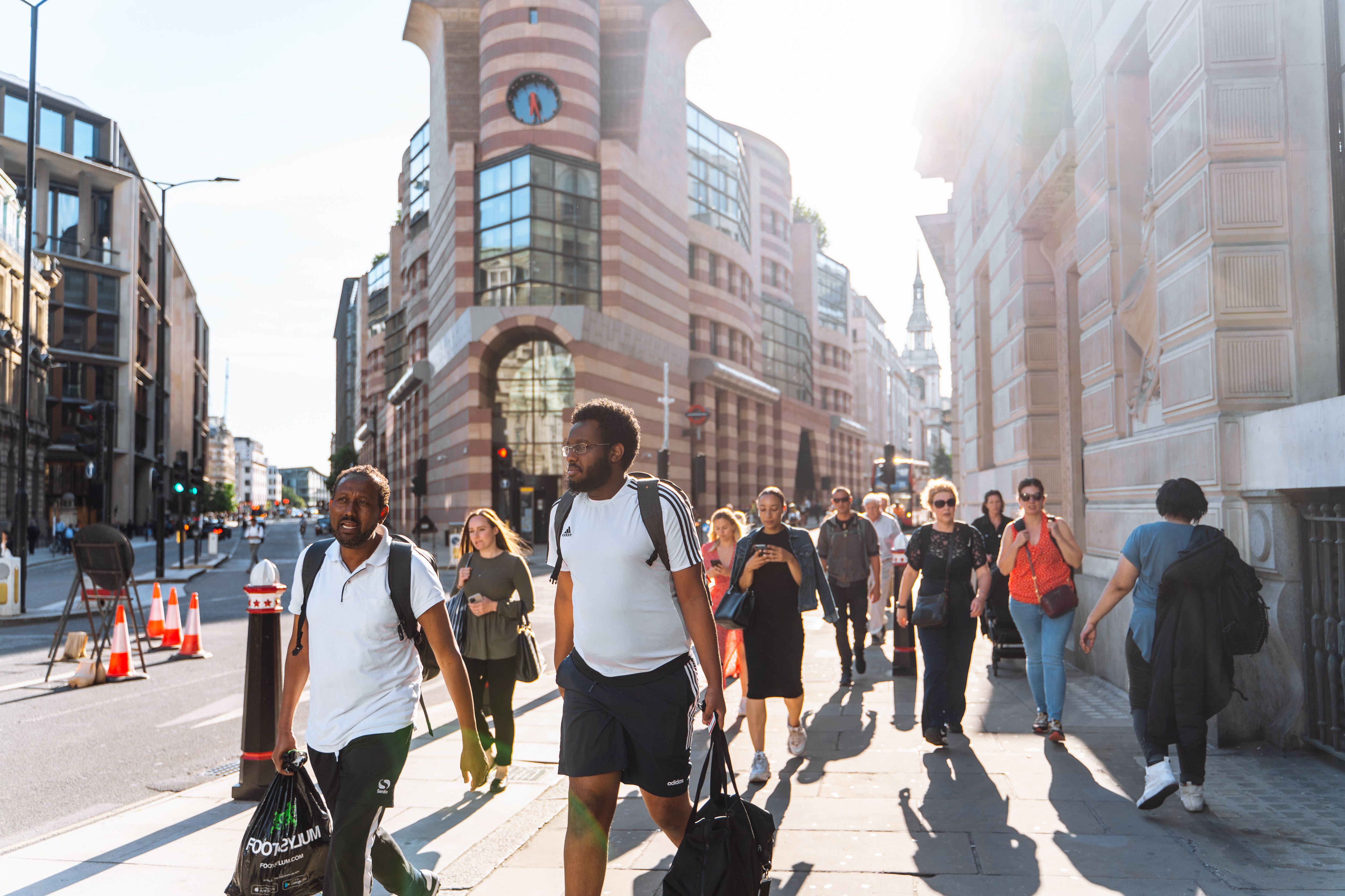 Bustling Street Scene in London's Financial District · Free Stock Photo