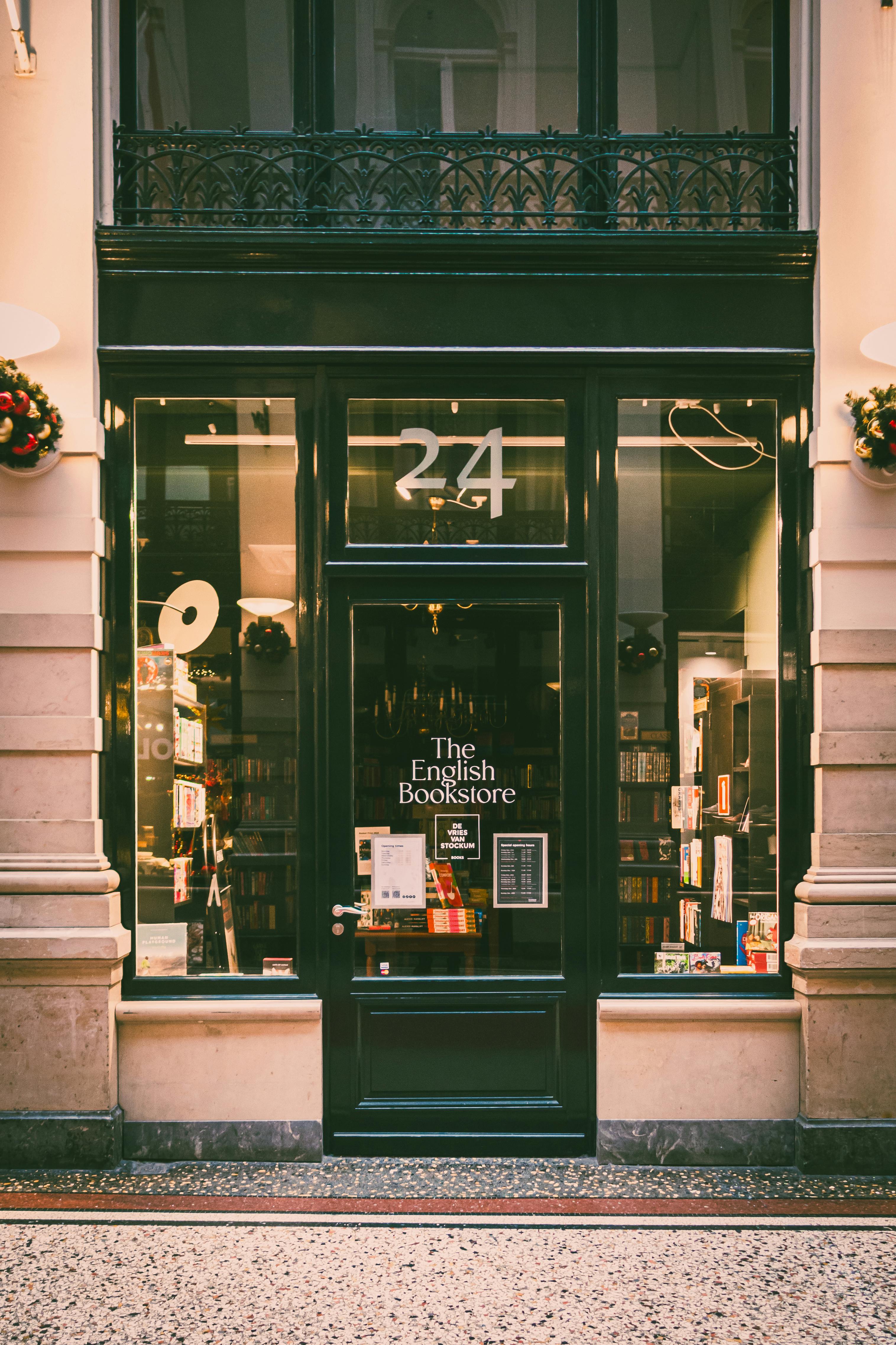 Charming English Bookstore Entrance in Vintage Style · Free Stock Photo