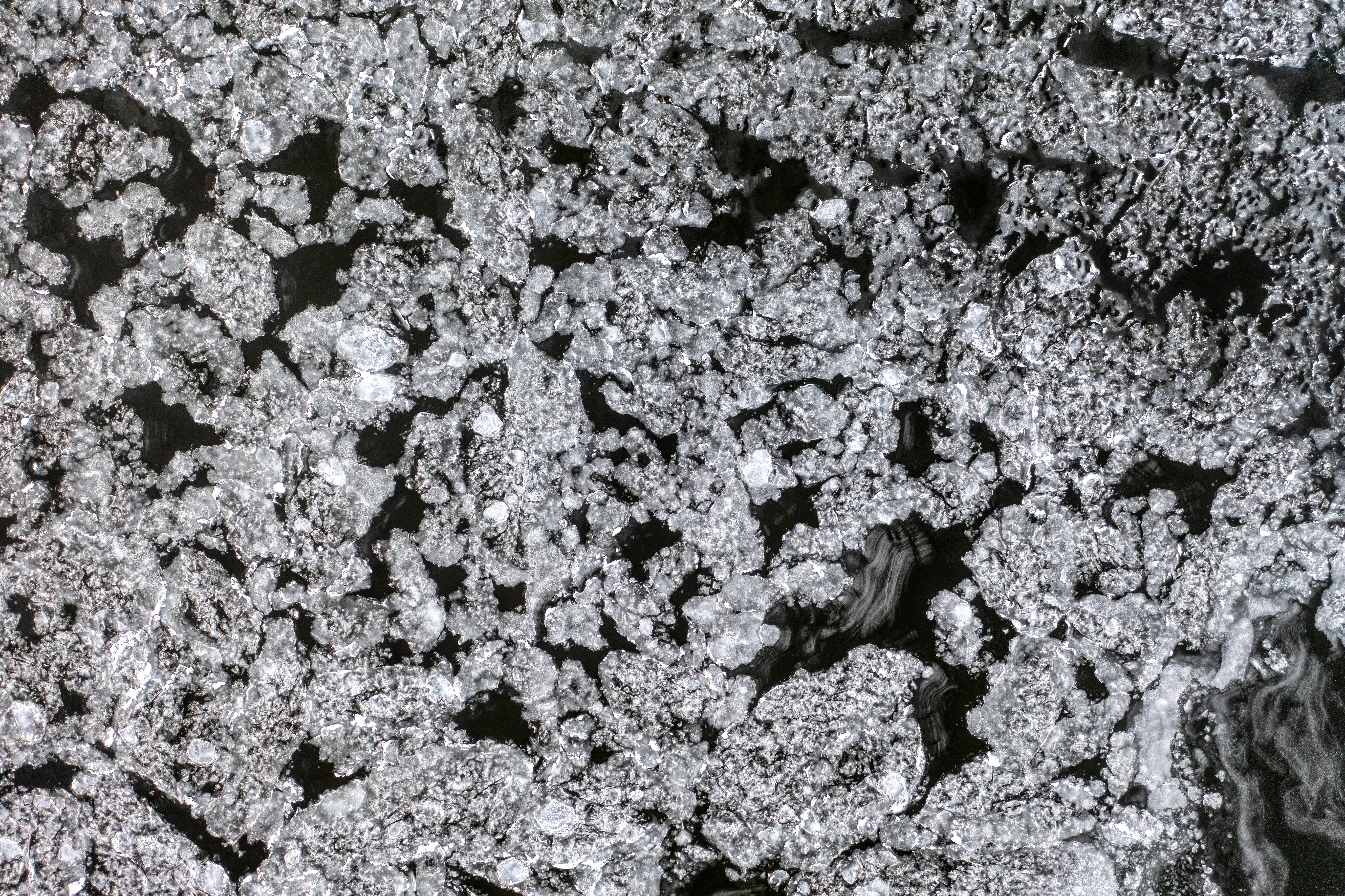 Aerial View of Ice Formations on Lake Surface · Free Stock Photo