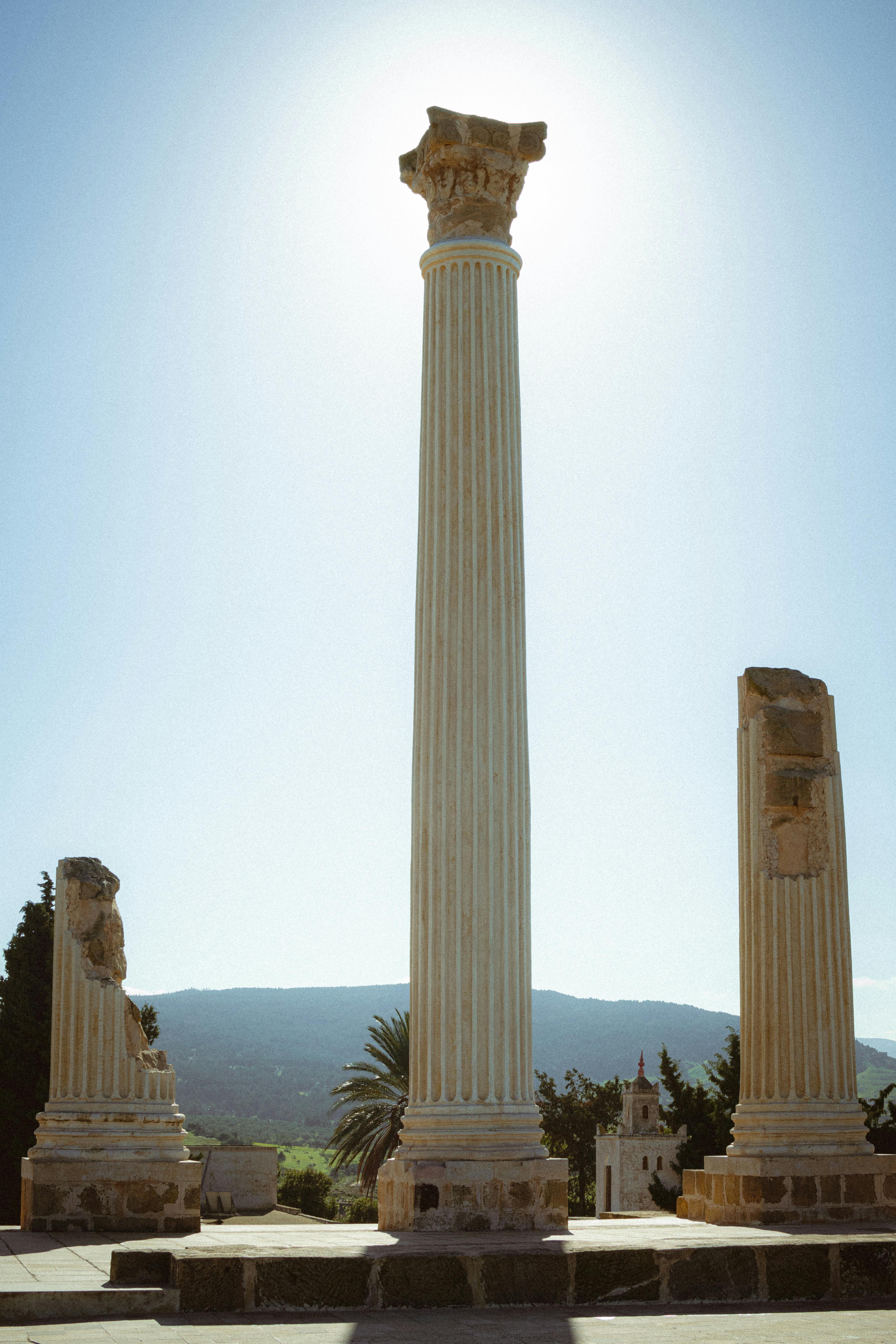 Ancient Roman Columns in Uthina, Tunisia · Free Stock Photo