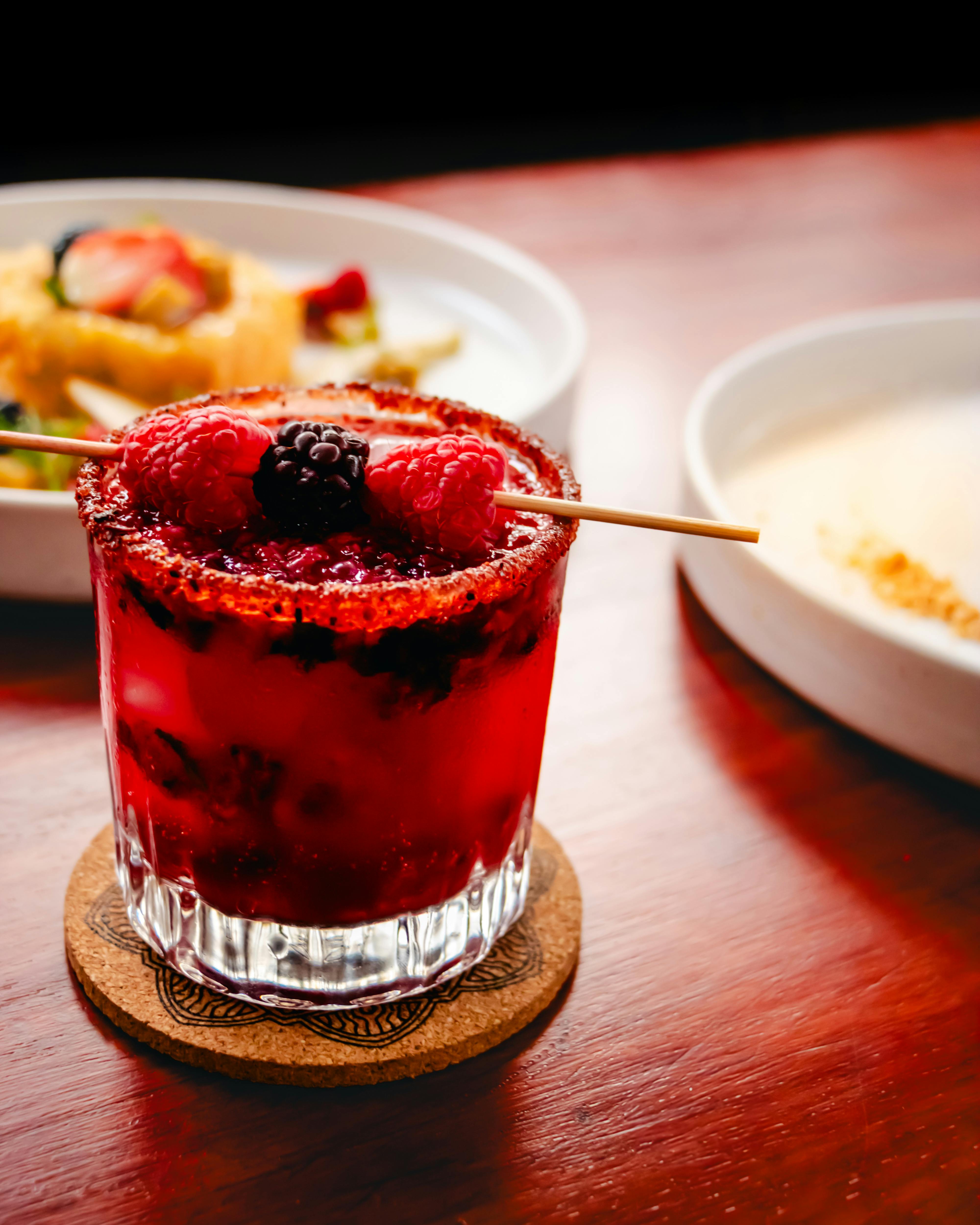 Refreshing Mixed Berry Cocktail with Snacks · Free Stock Photo