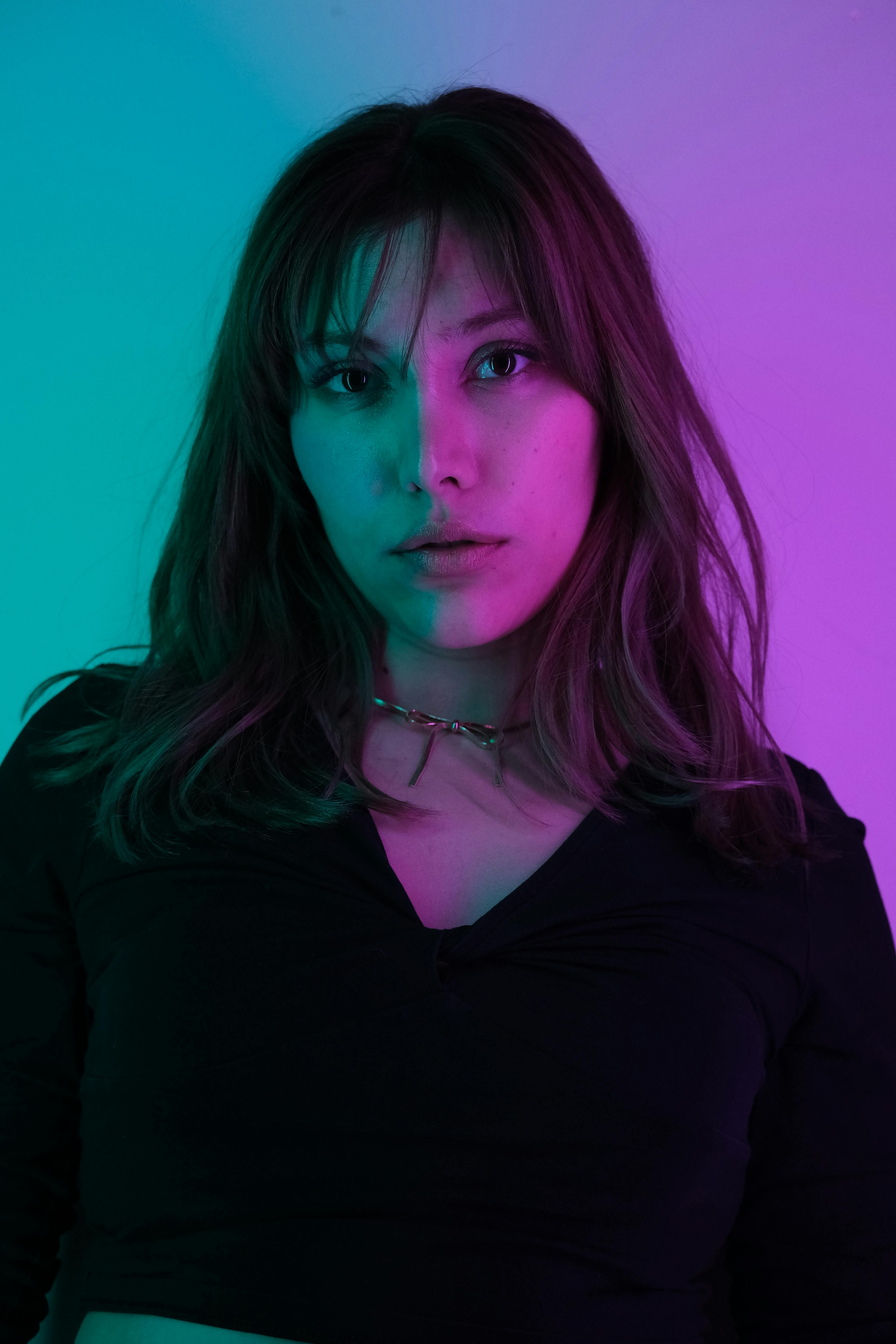 Vibrant Portrait in Split-Toned Lighting · Free Stock Photo