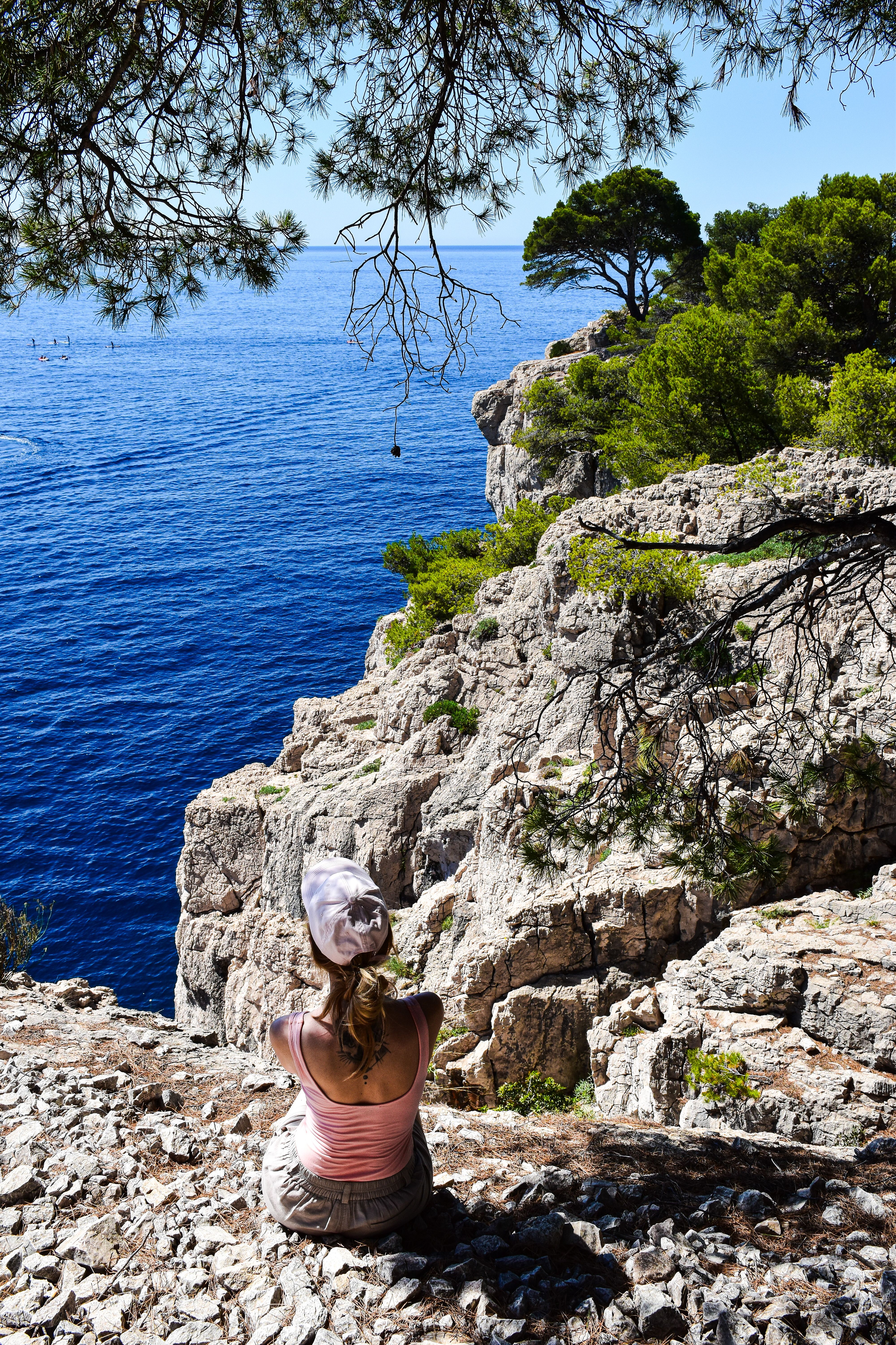 Woman Enjoying Scenic View of Calanques in Provence · Free Stock Photo
