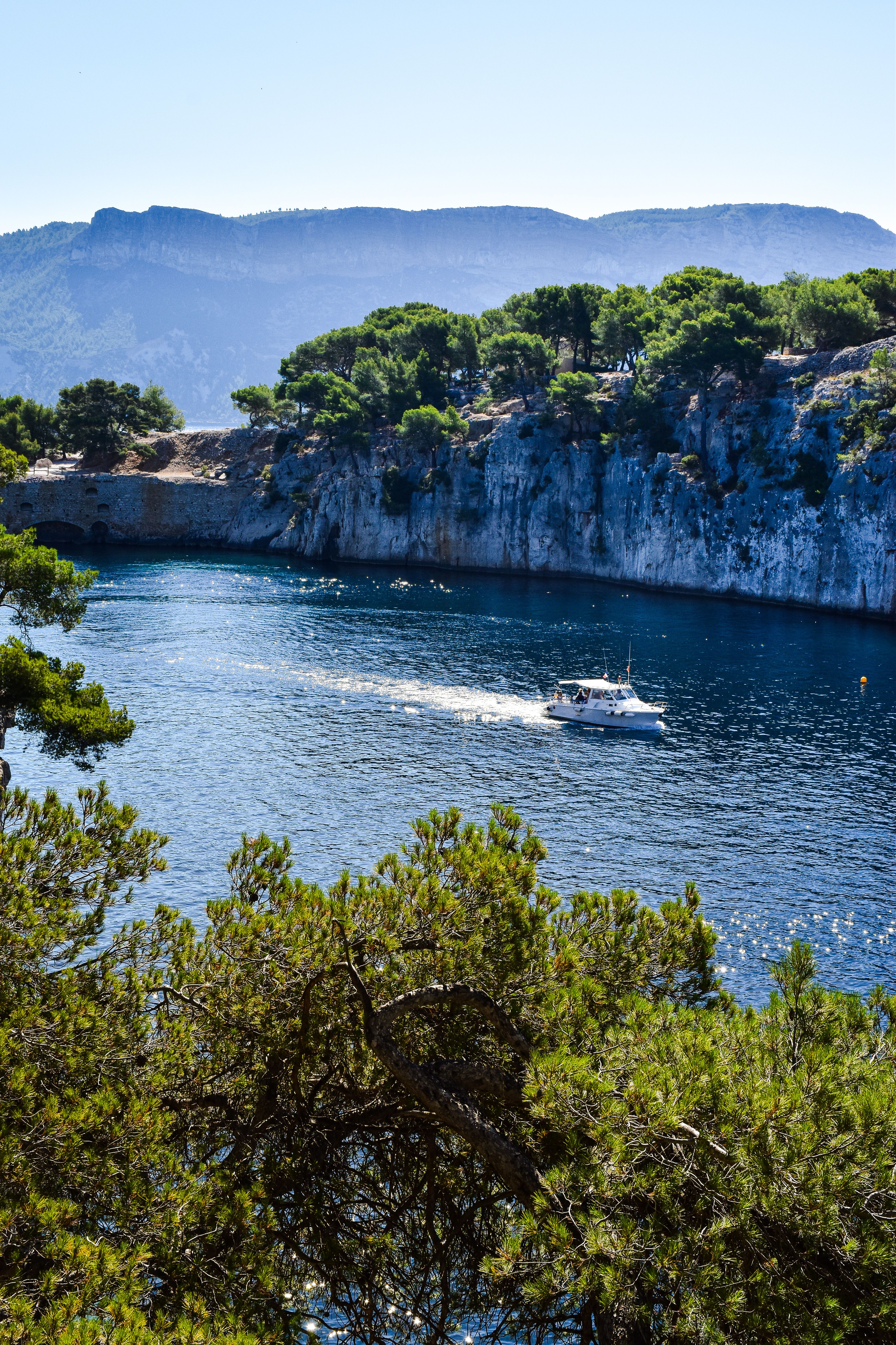 Scenic Calanque with Boat in Provence Coastline · Free Stock Photo
