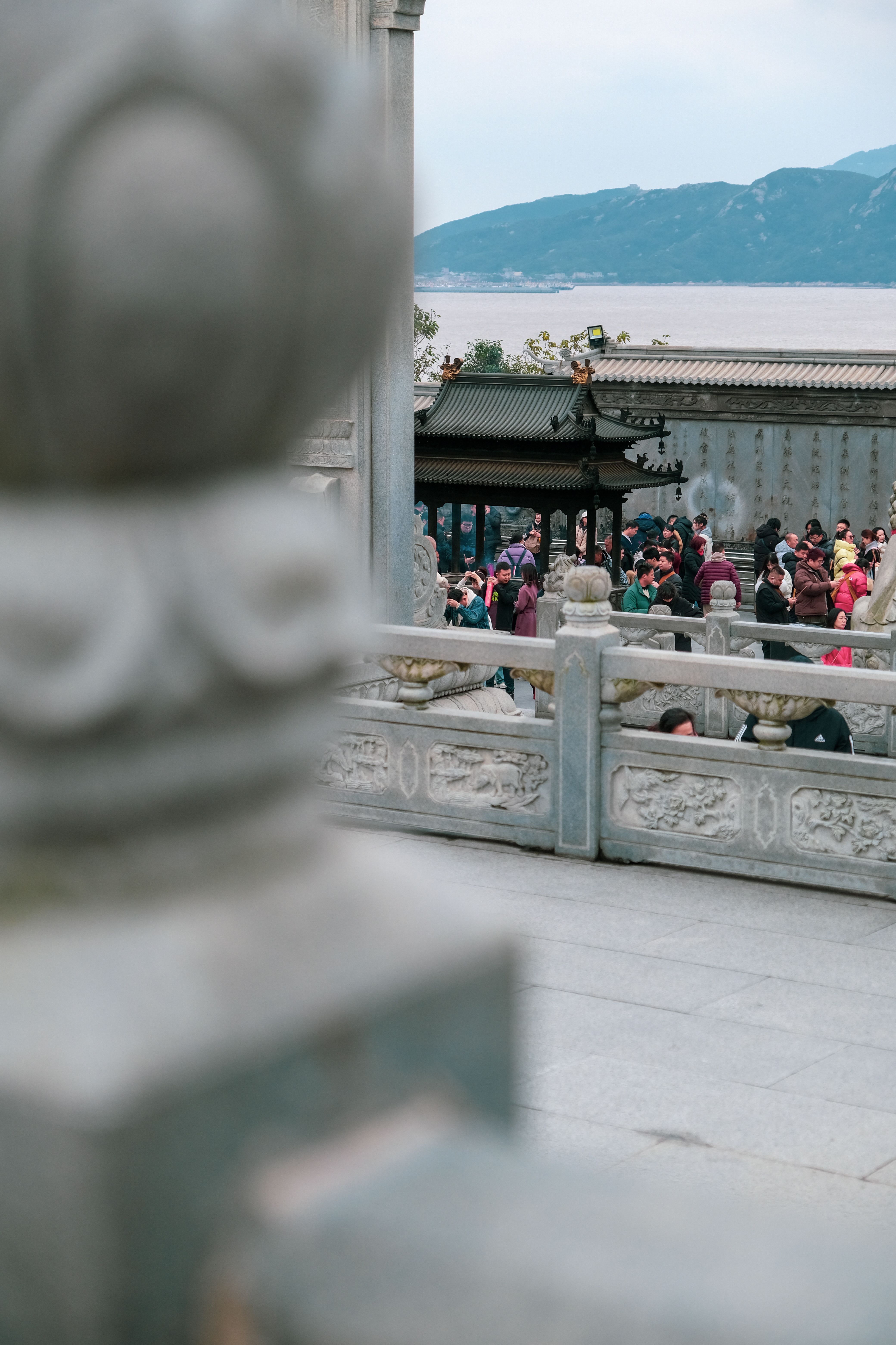 Crowd in Traditional Asian Temple Courtyard · Free Stock Photo