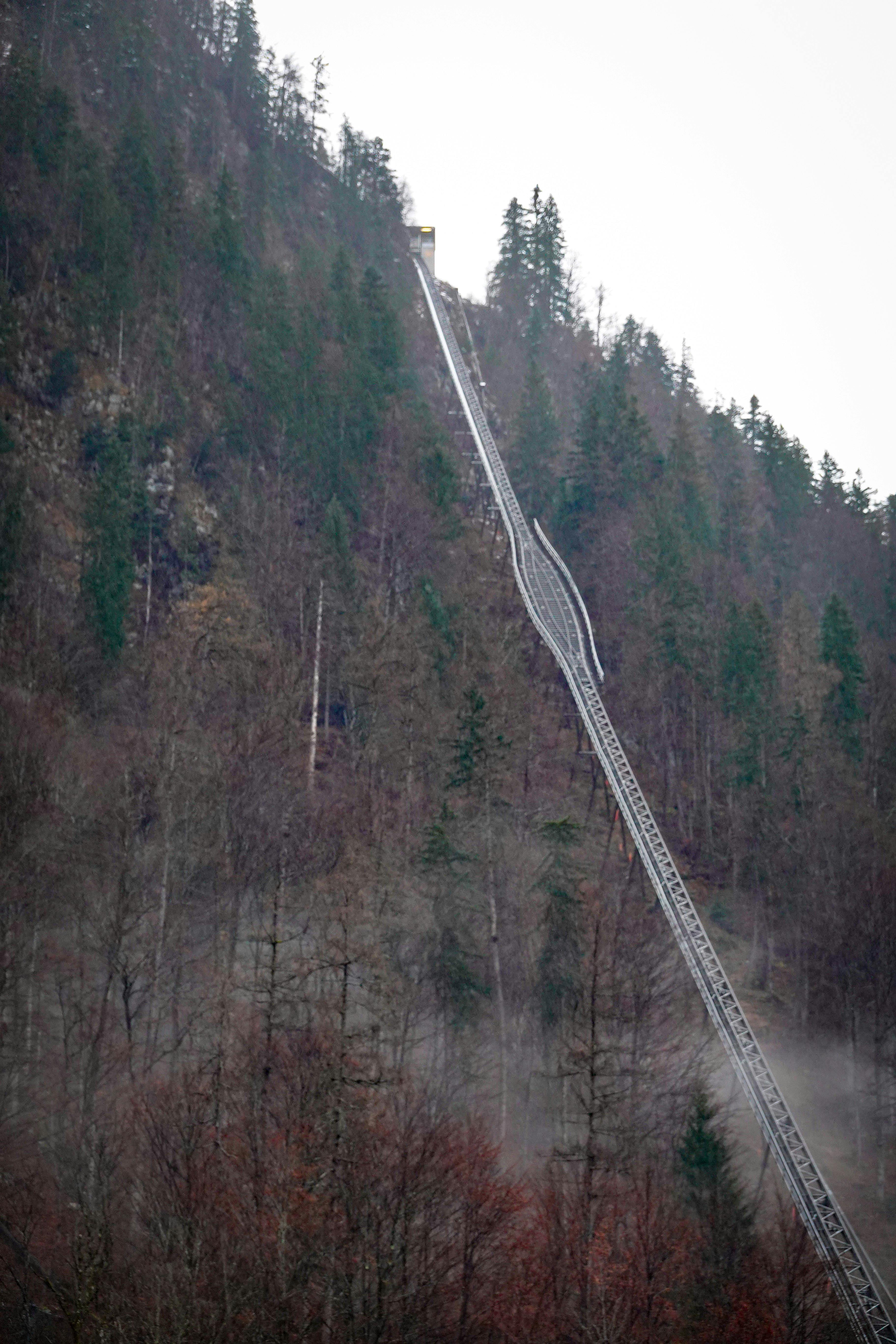 Scenic Funicular Rail in Hallstatt Forest · Free Stock Photo