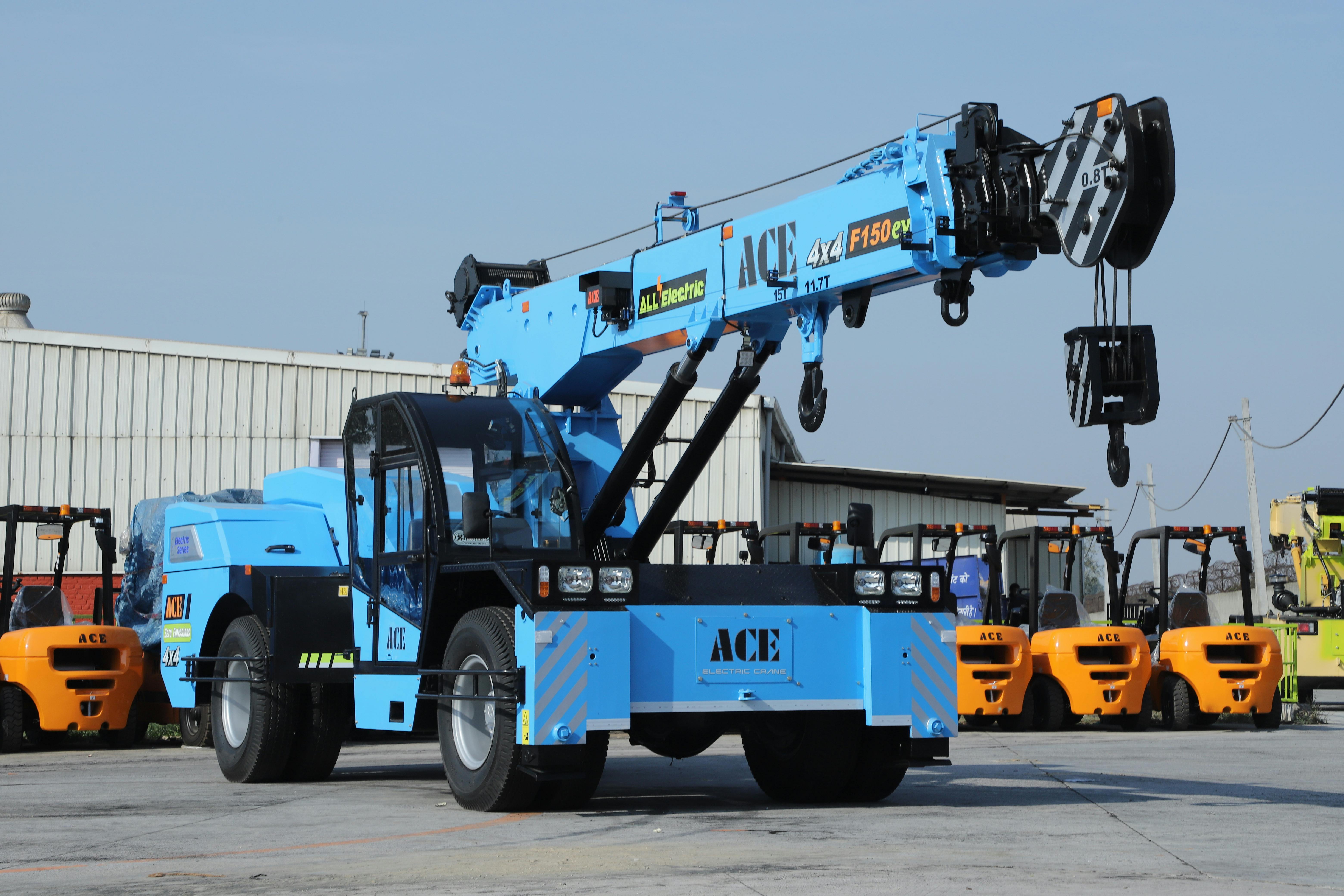 ACE F150EV Electric Crane in Industrial Setting · Free Stock Photo