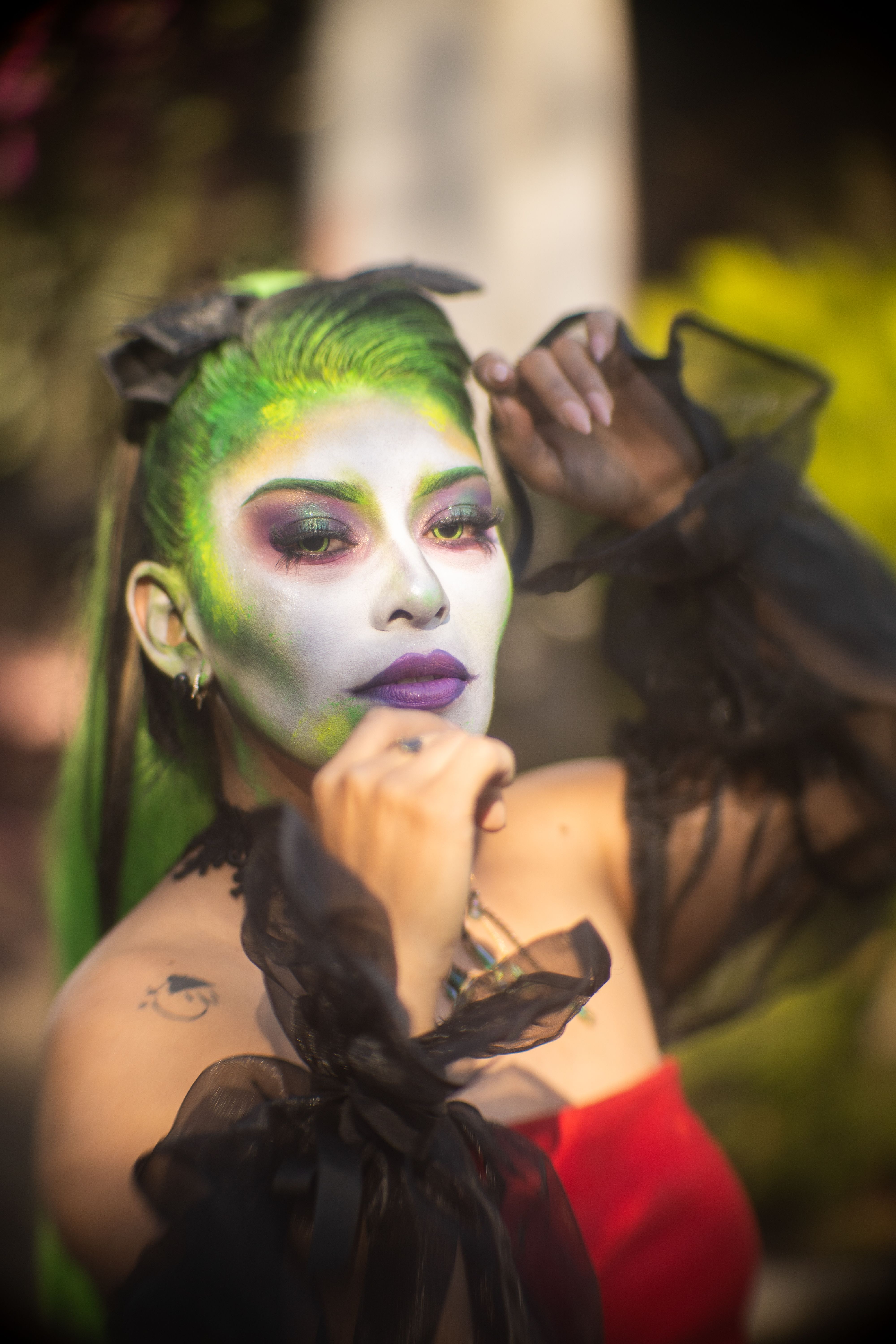 Gothic Makeup Portrait in Mexico City Park · Free Stock Photo