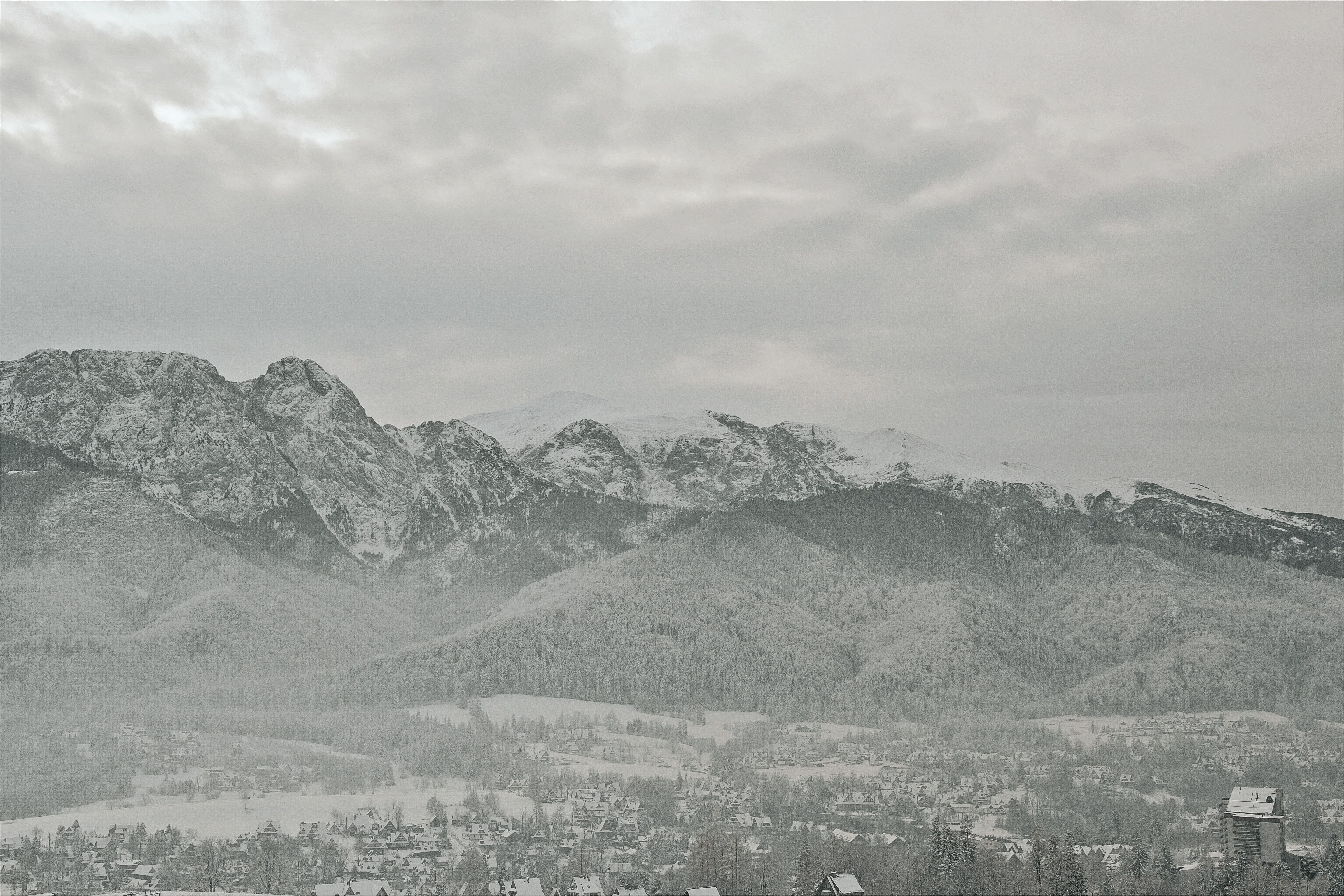 Tatra Mountains view with peaks above Zakopane