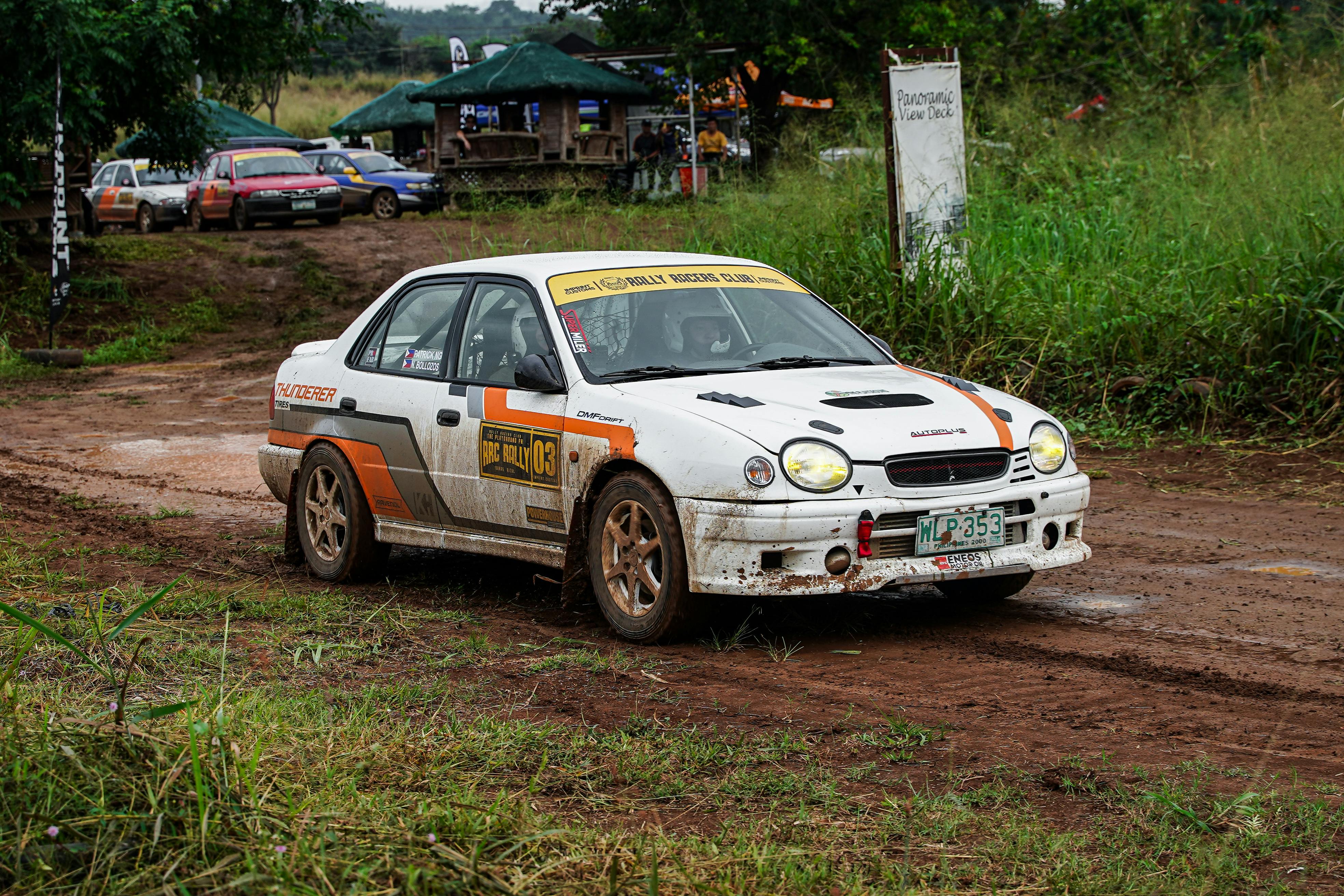 Dynamic Rally Car Racing on Muddy Track · Free Stock Photo