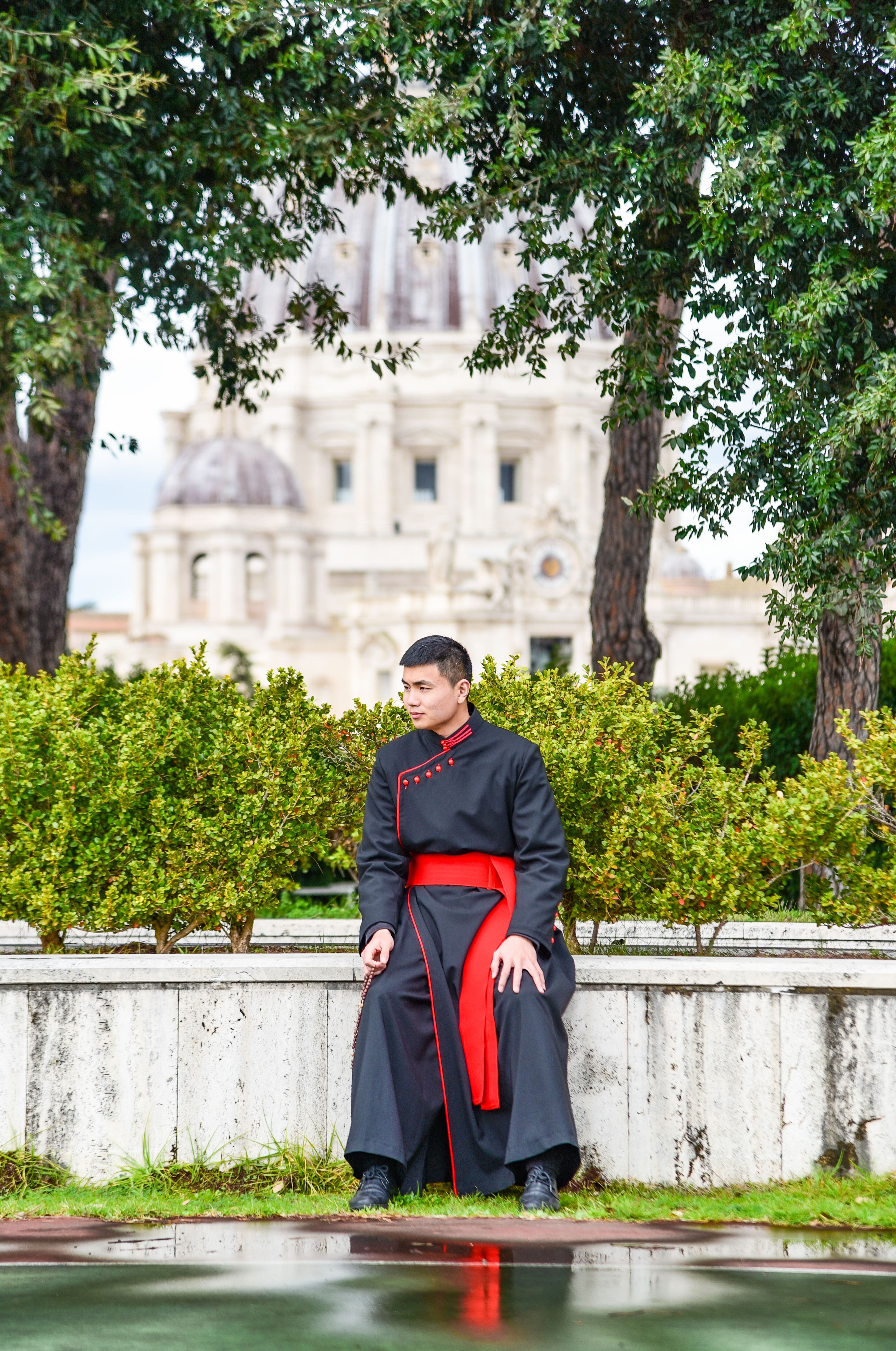 Catholic Priest in Vatican City Garden · Free Stock Photo