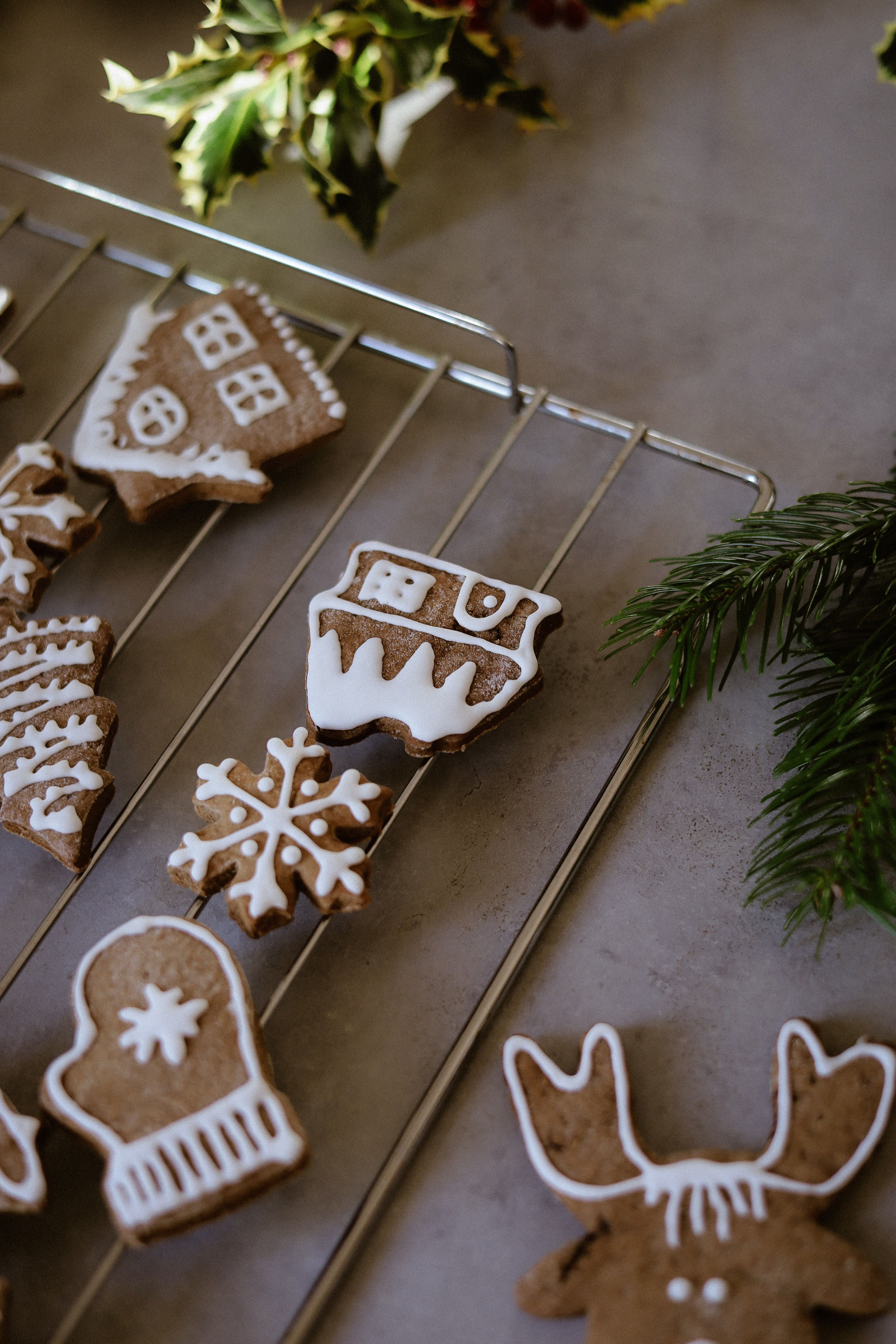 Festive Gingerbread Cookies on Cooling Rack · Free Stock Photo