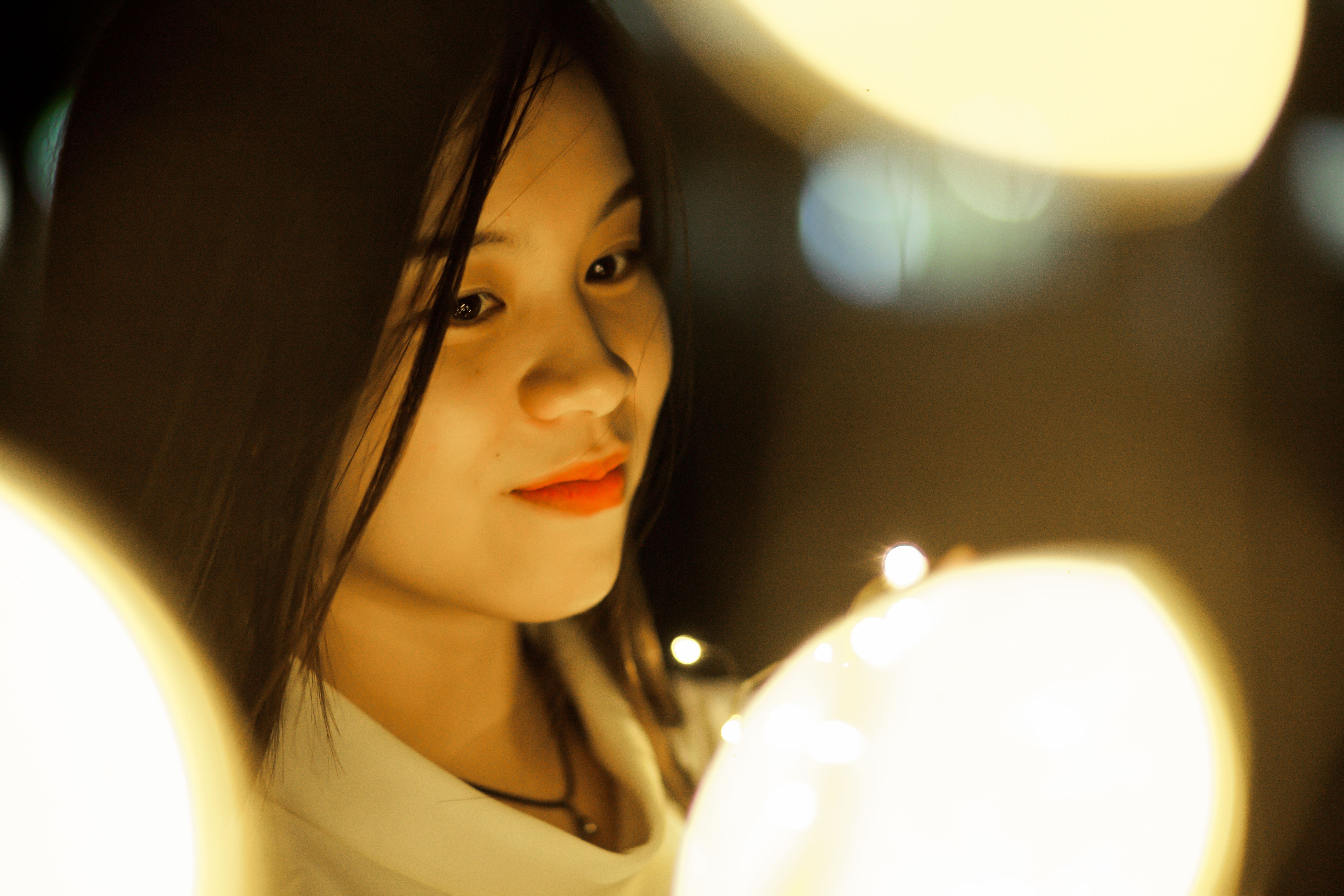 Portrait of Woman with Soft Ambient Lighting · Free Stock Photo