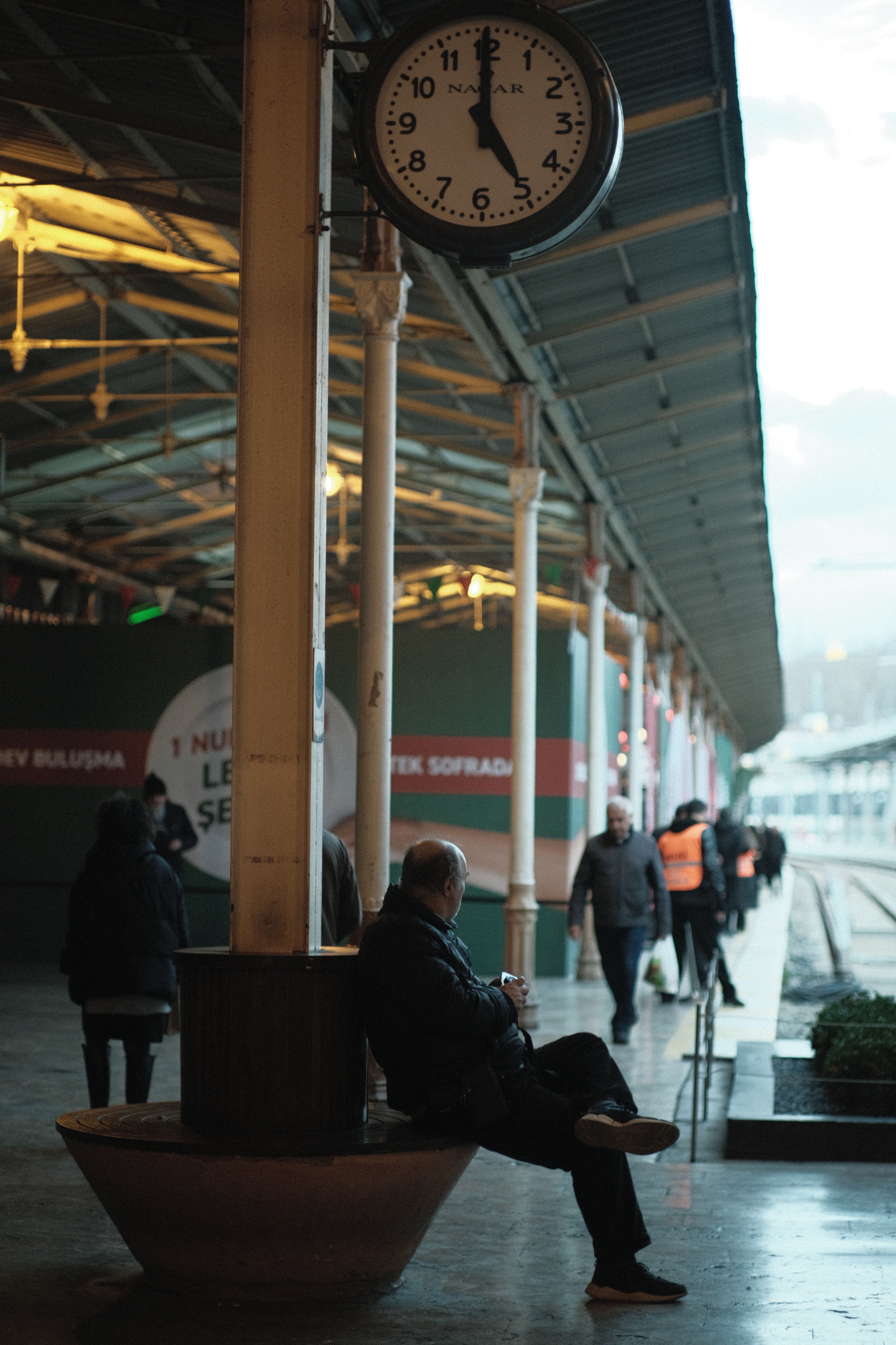 Train Station Platform with Analog Clock · Free Stock Photo