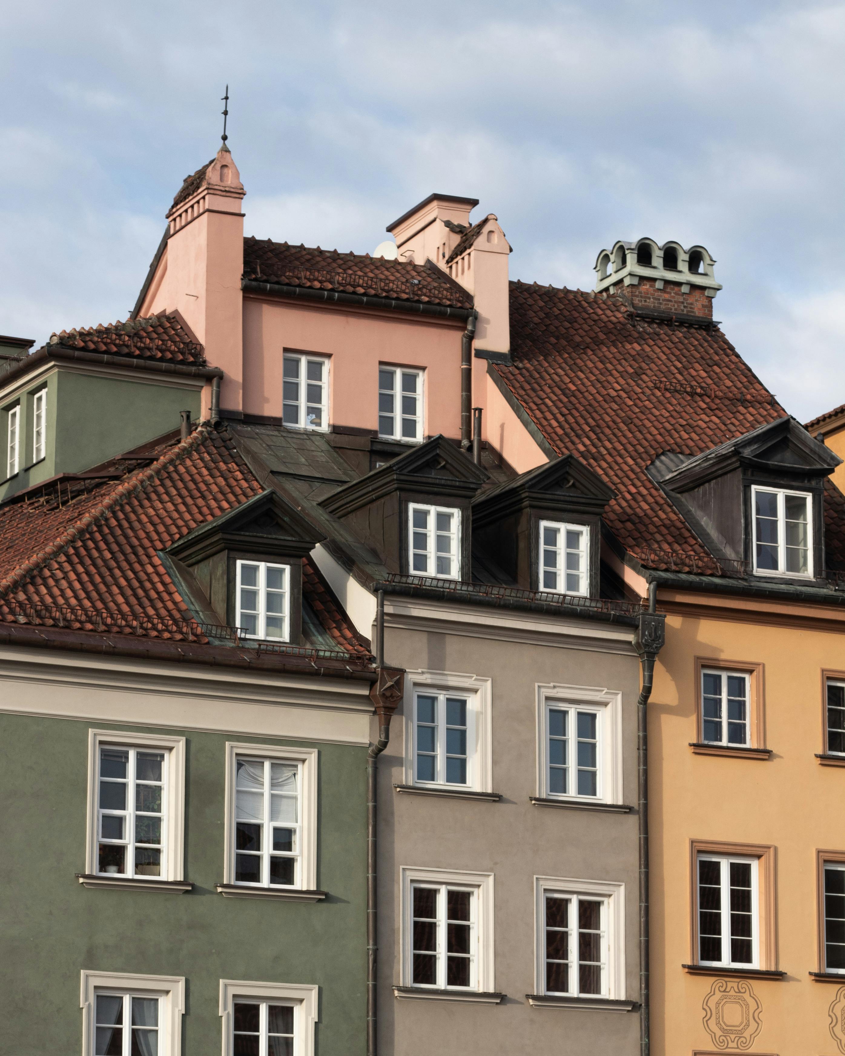 Charming European Townhouses with Colorful Facades · Free Stock Photo