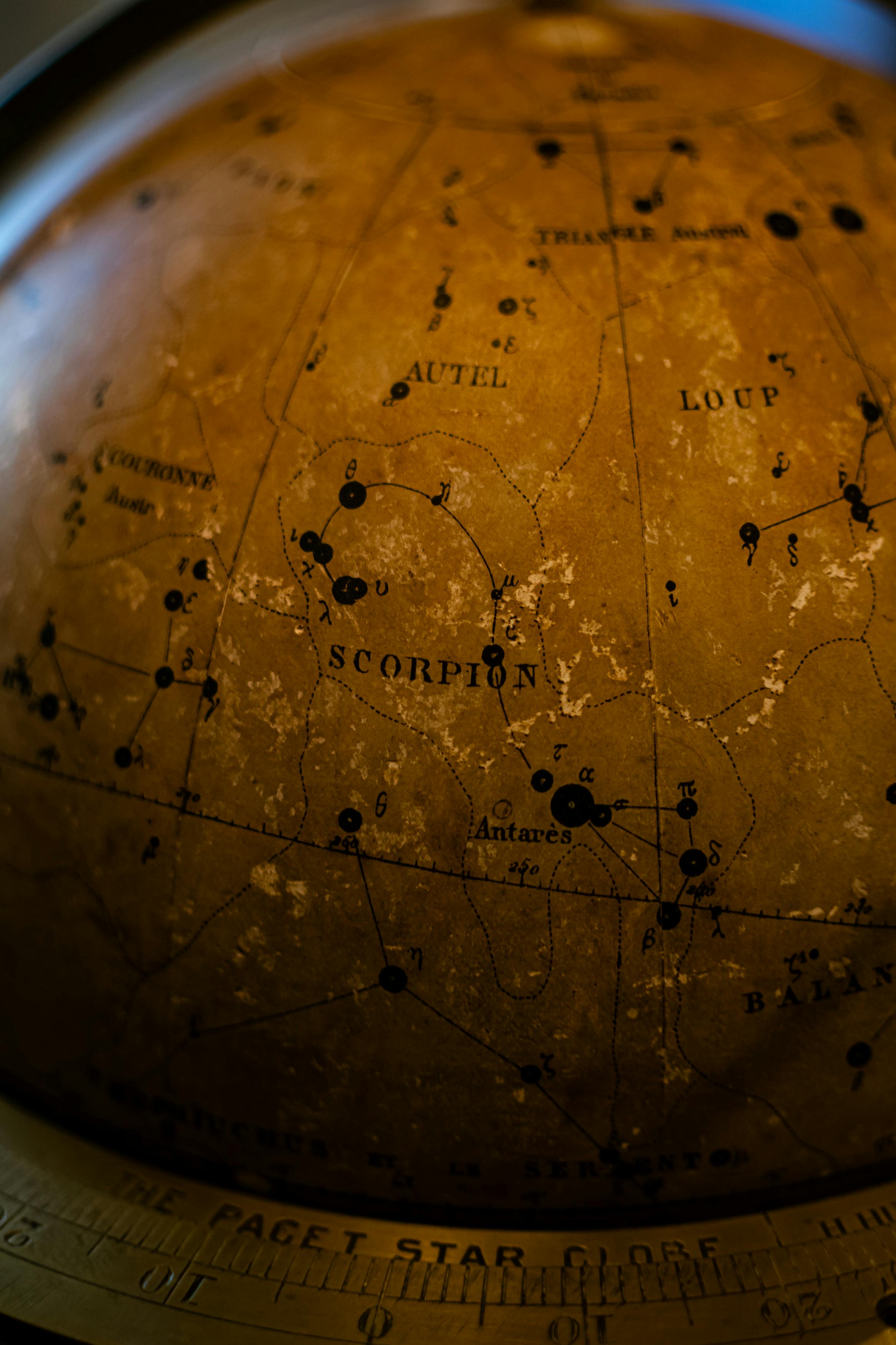 Vintage Celestial Globe with Constellation Mapping · Free Stock Photo