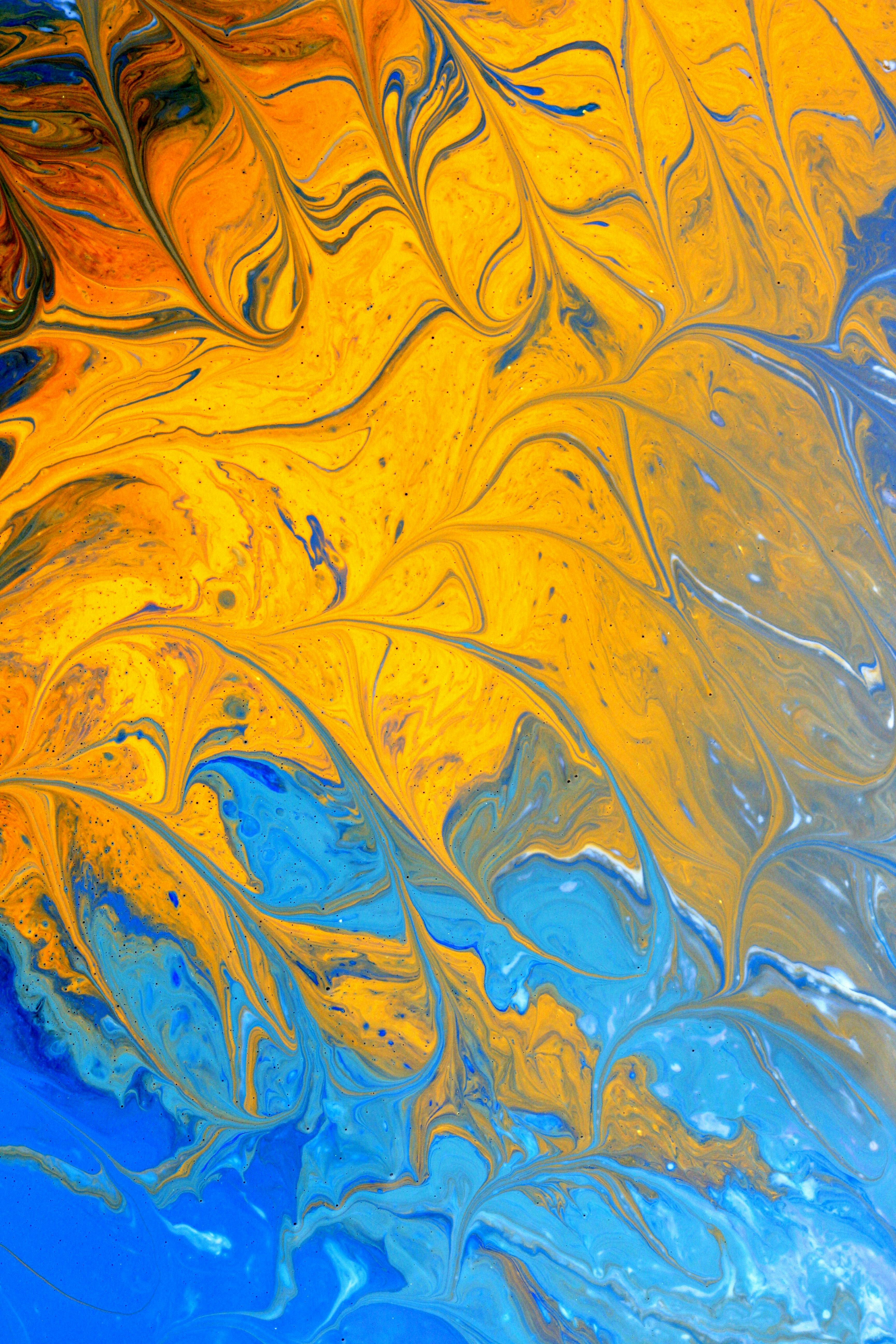 Abstract Yellow and Blue Swirl Pattern Art · Free Stock Photo