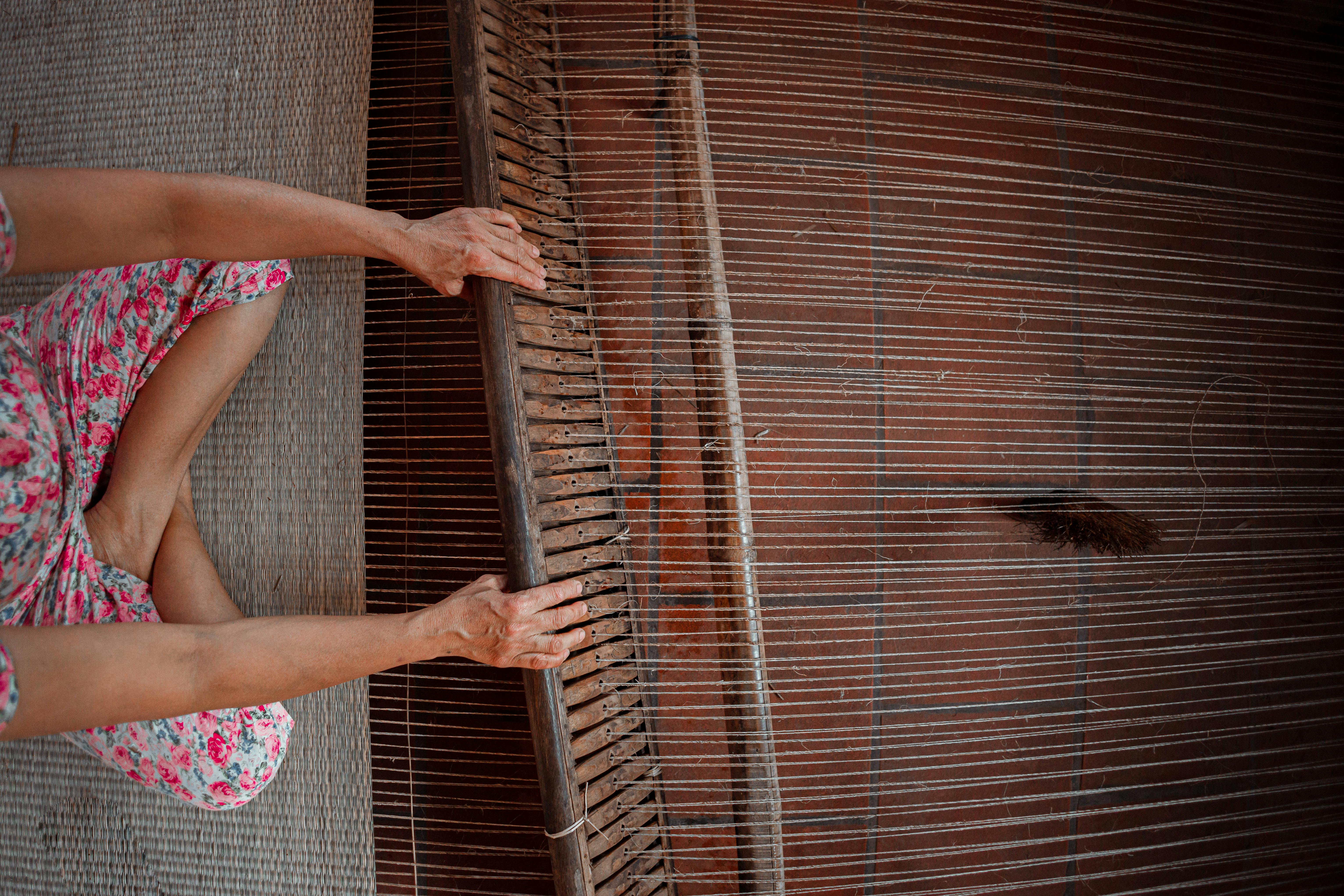 Traditional Hand Weaving on a Loom · Free Stock Photo