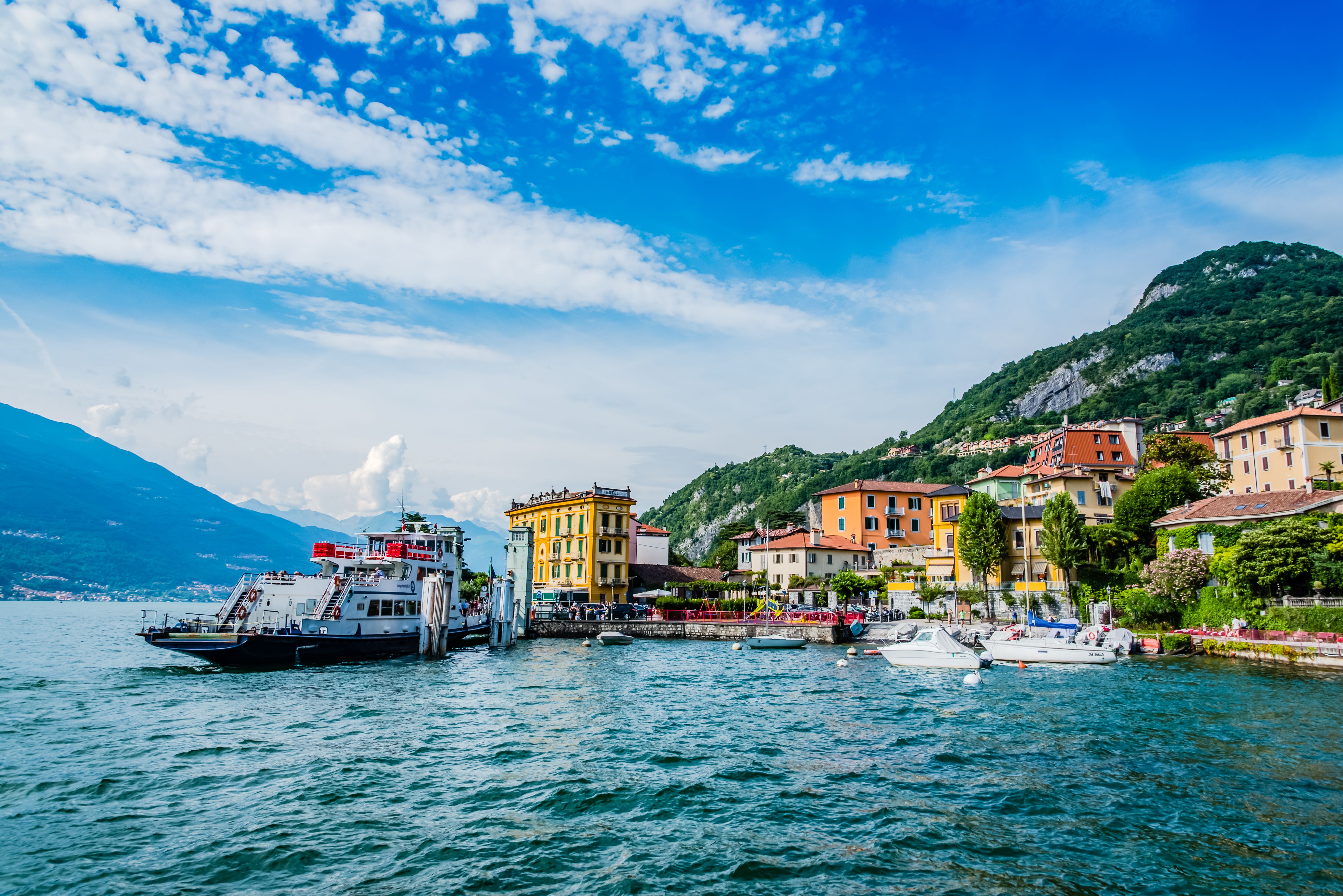 Picturesque Lake Como Waterfront In Lombardy Italy Free Stock Photo