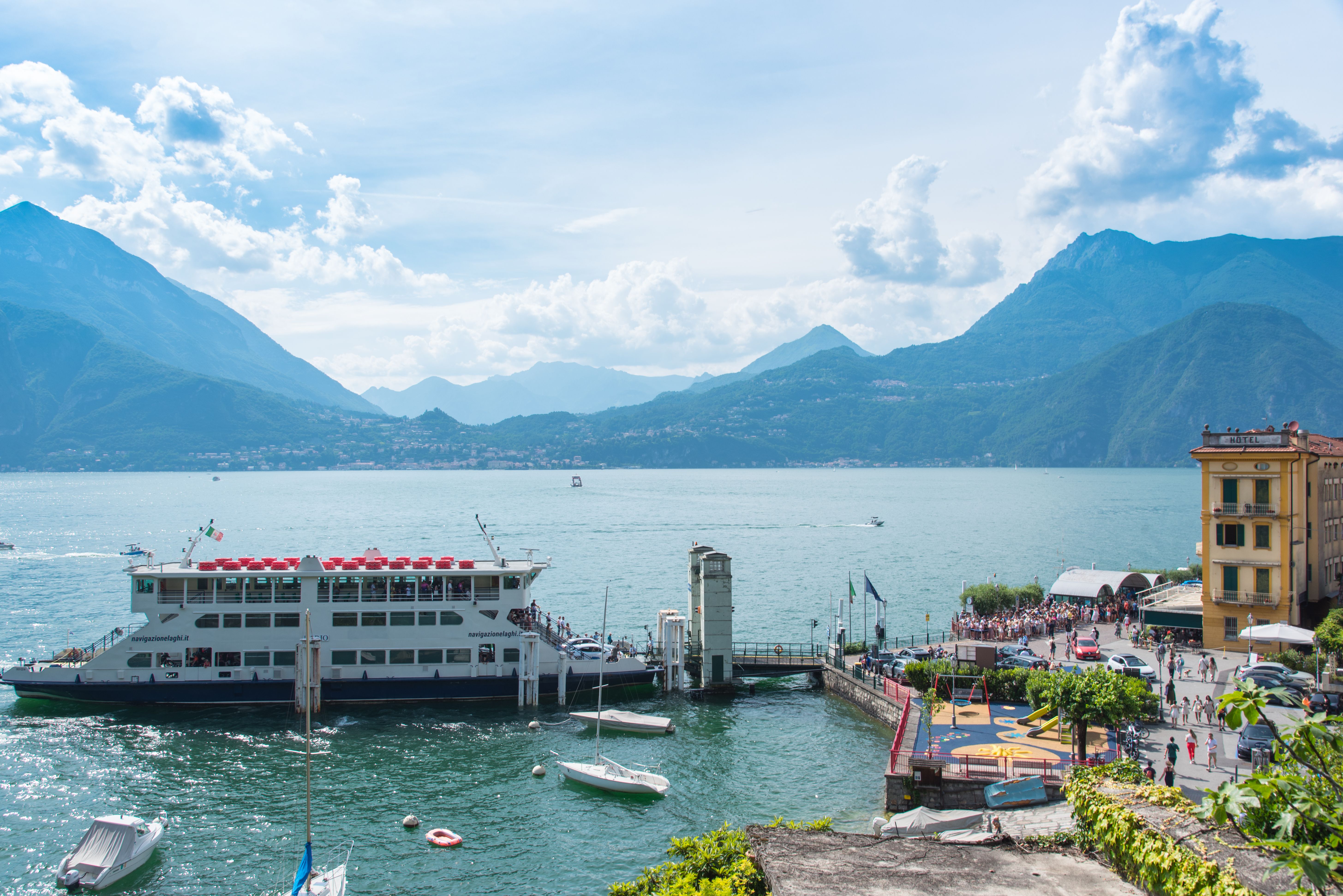 Scenic View of Lake Como with Ferry and Mountains · Free Stock Photo