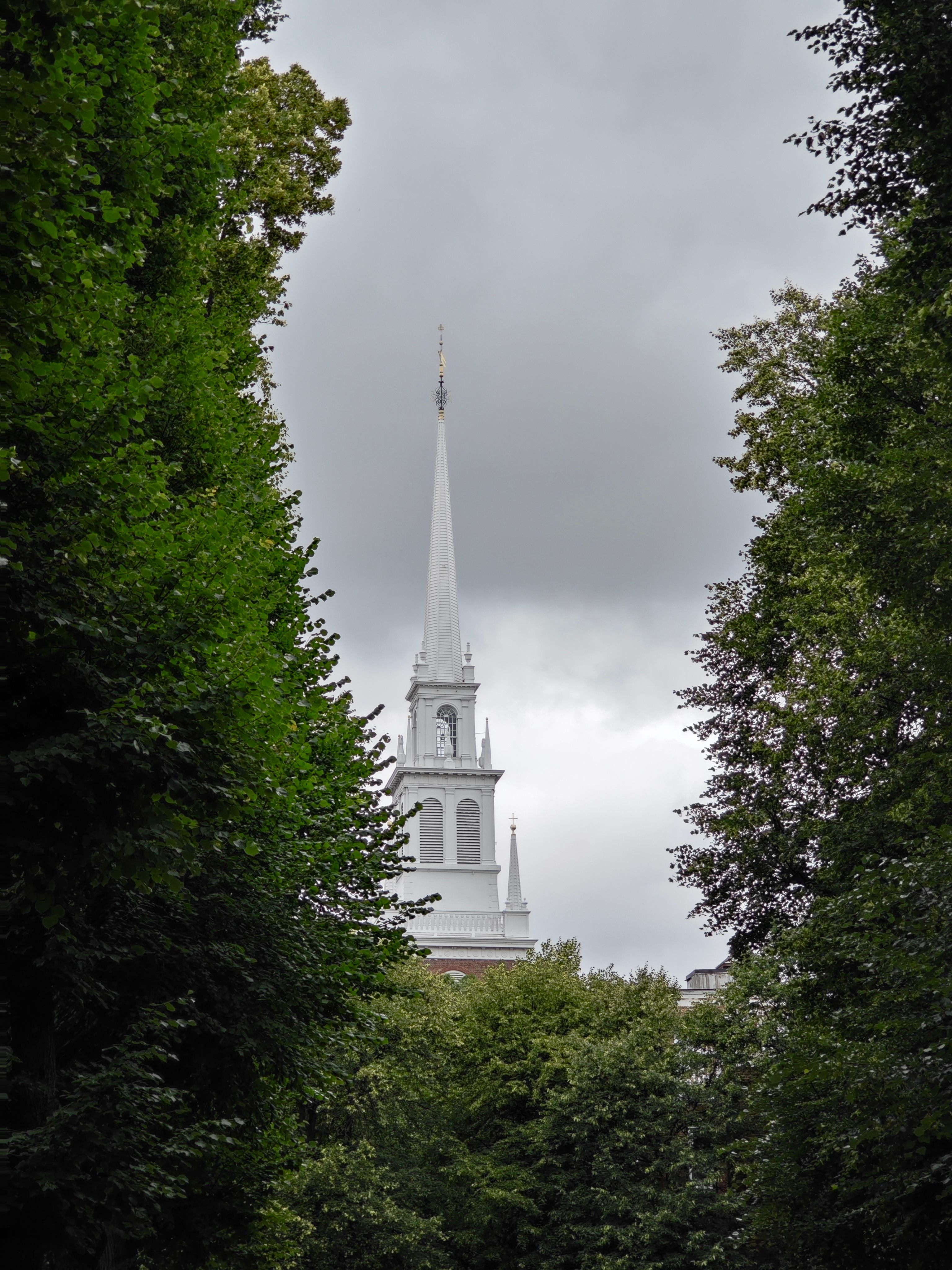 Historic Church Spire Amidst Lush Greenery in Boston · Free Stock Photo