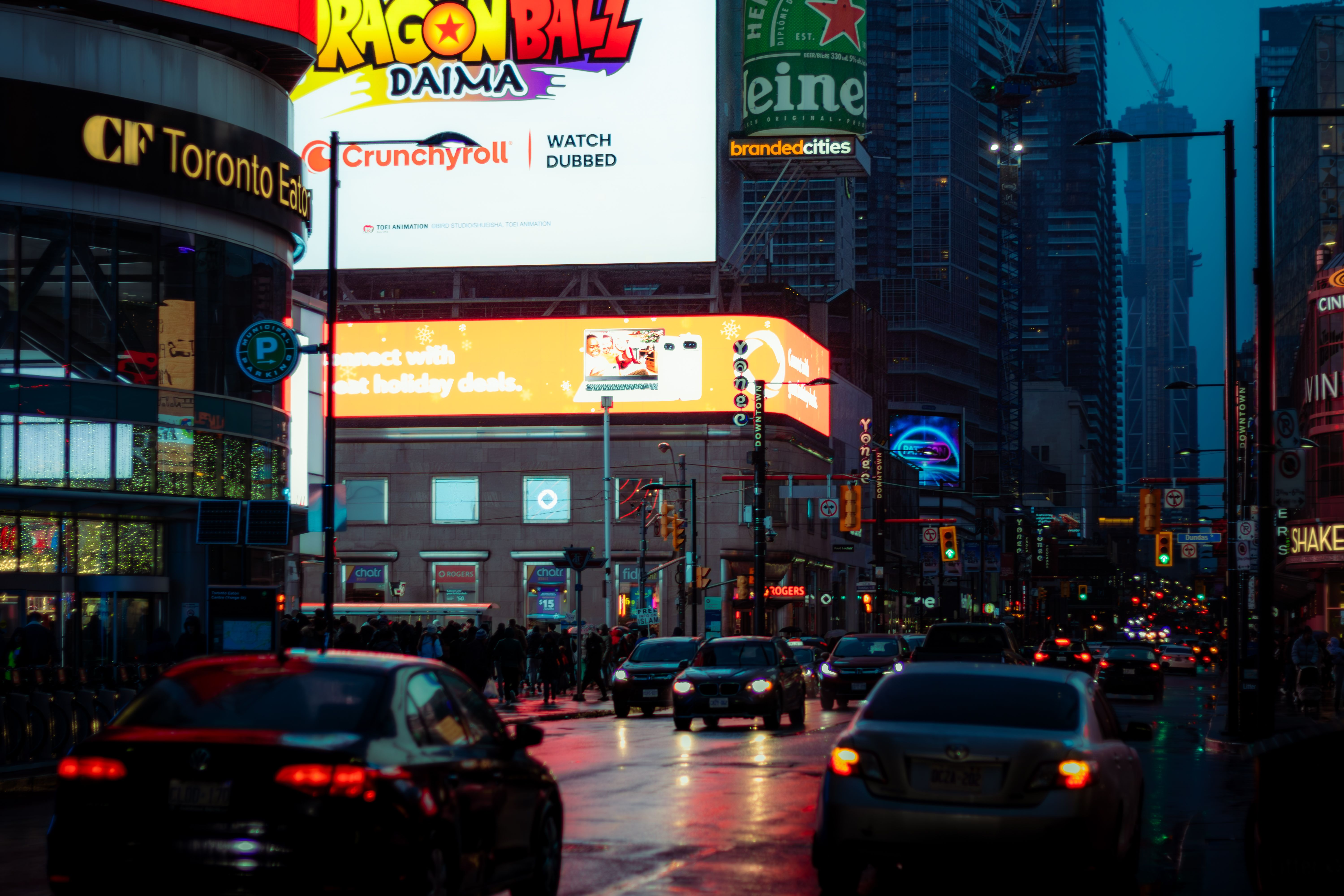 Vibrant Night Scene in Downtown Toronto · Free Stock Photo