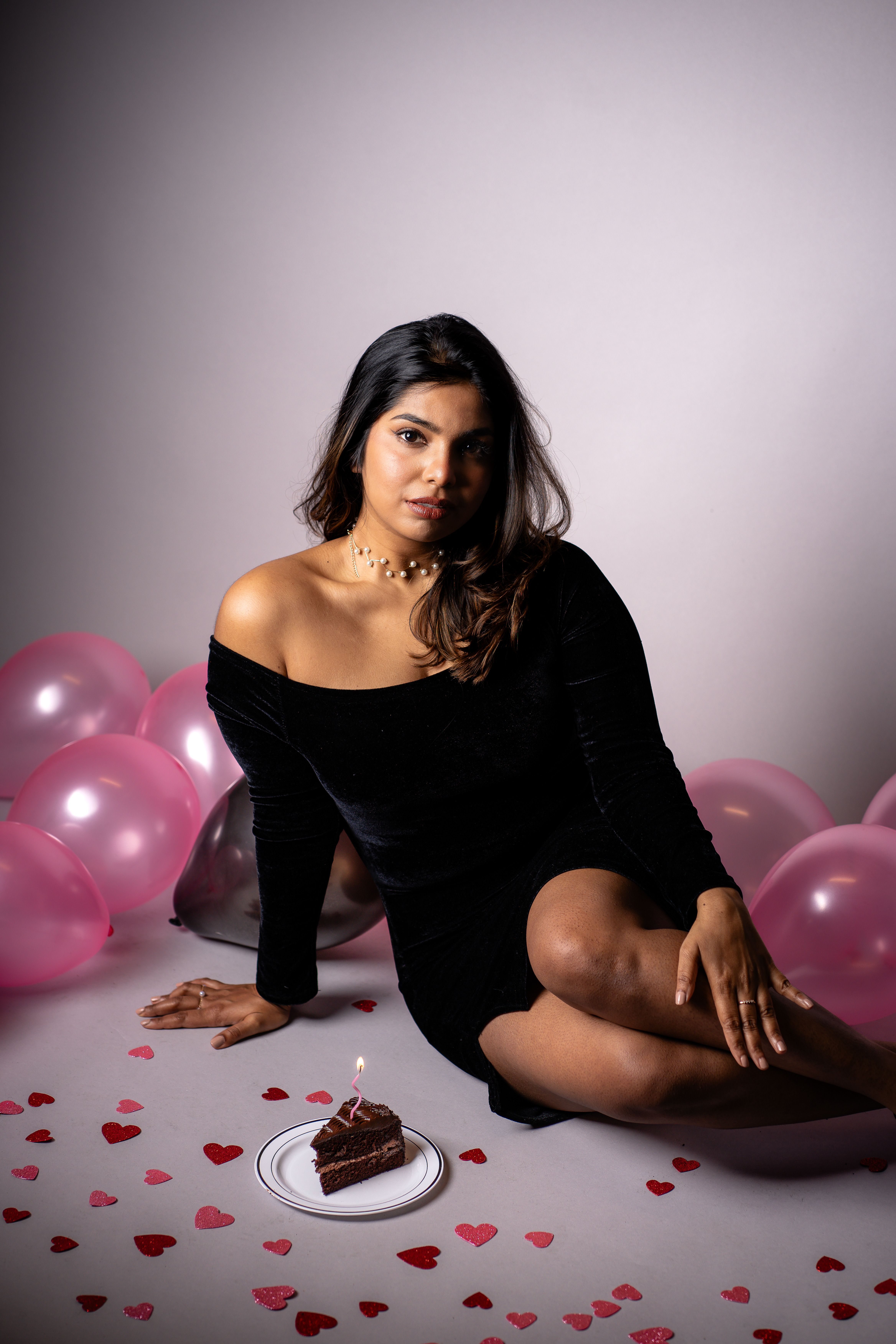 Elegant Birthday Celebration with Cake and Balloons · Free Stock Photo