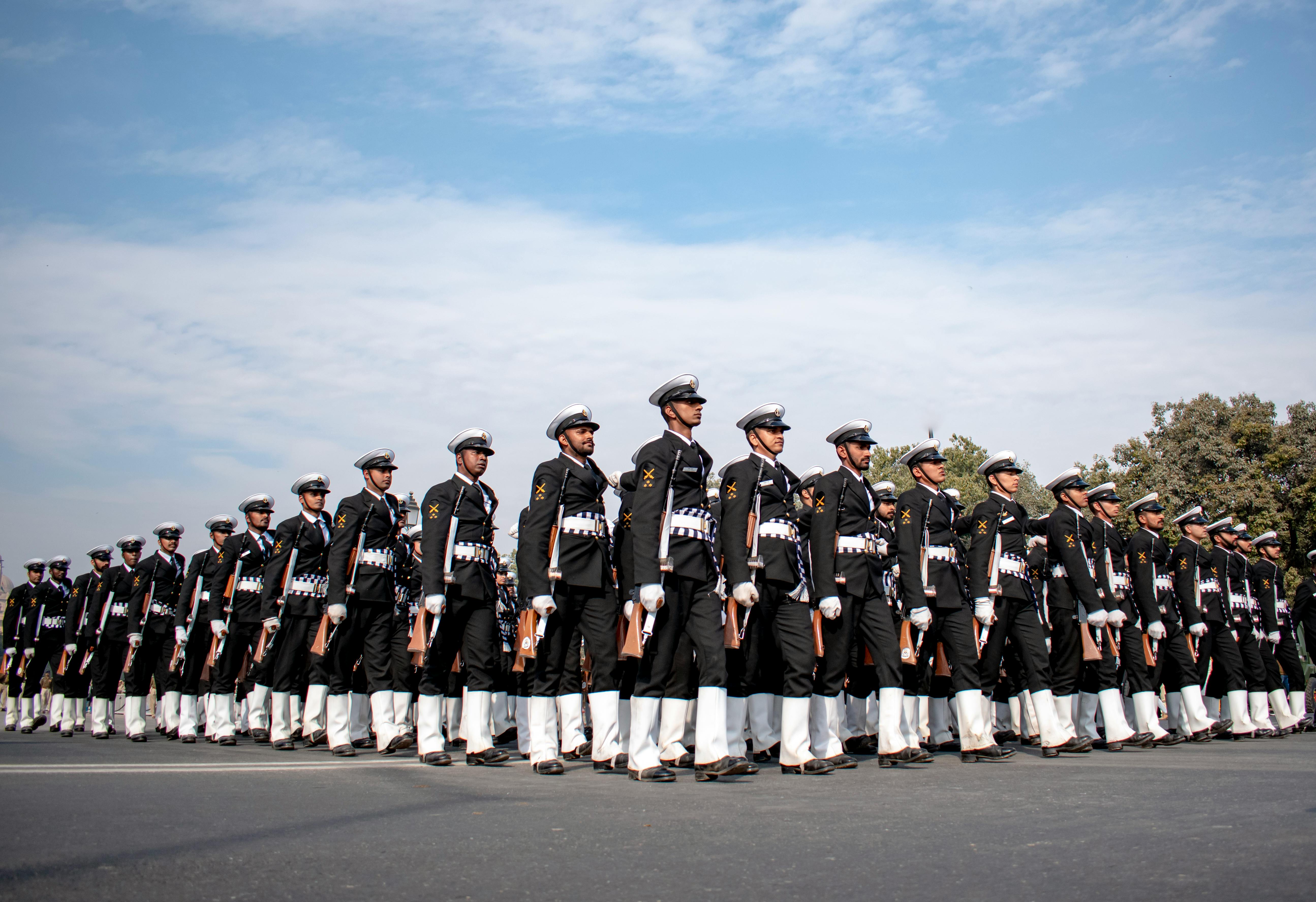 Indian Naval Officers Marching in Formation · Free Stock Photo