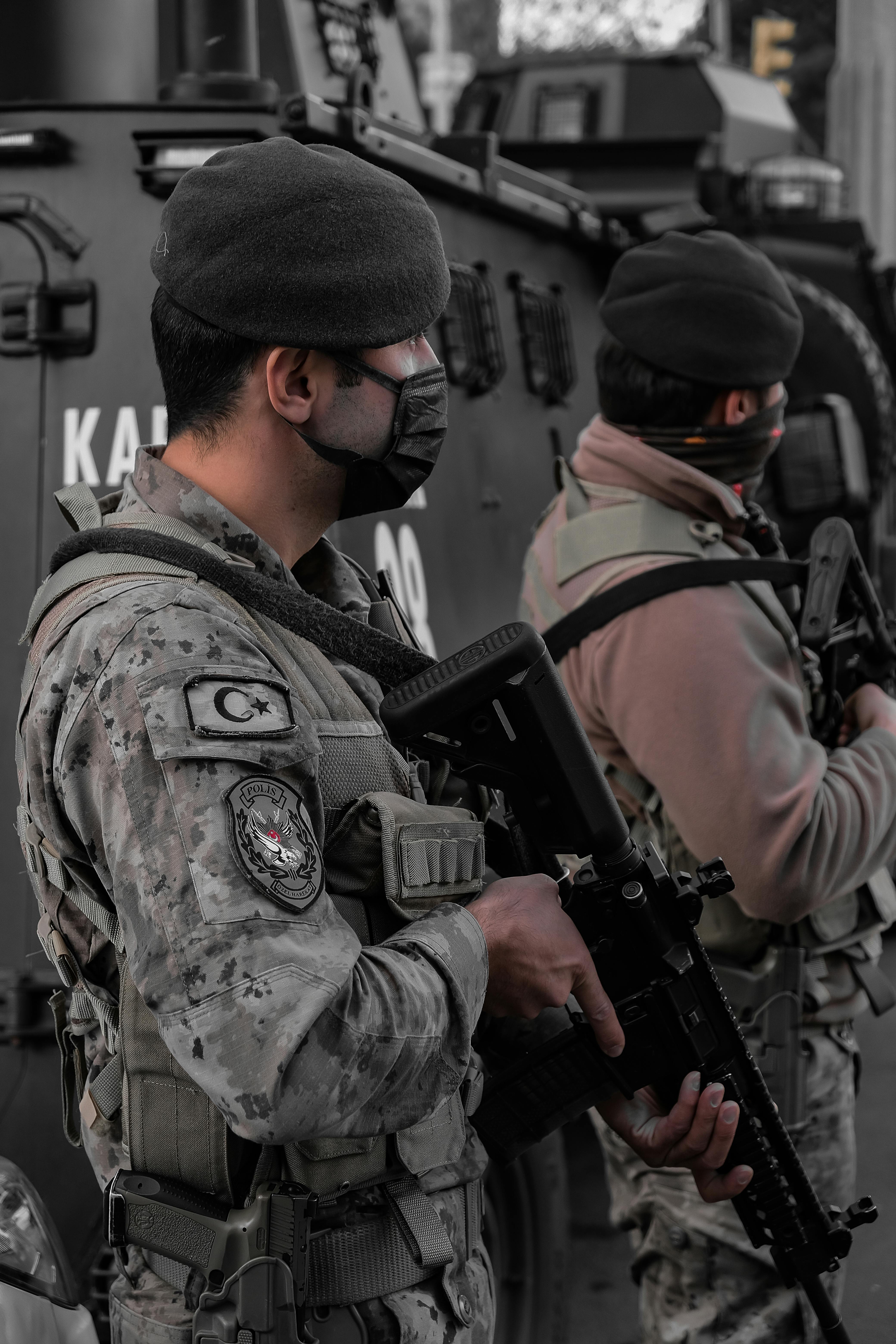 Turkish Soldiers in Tactical Gear with Armored Vehicle · Free Stock Photo