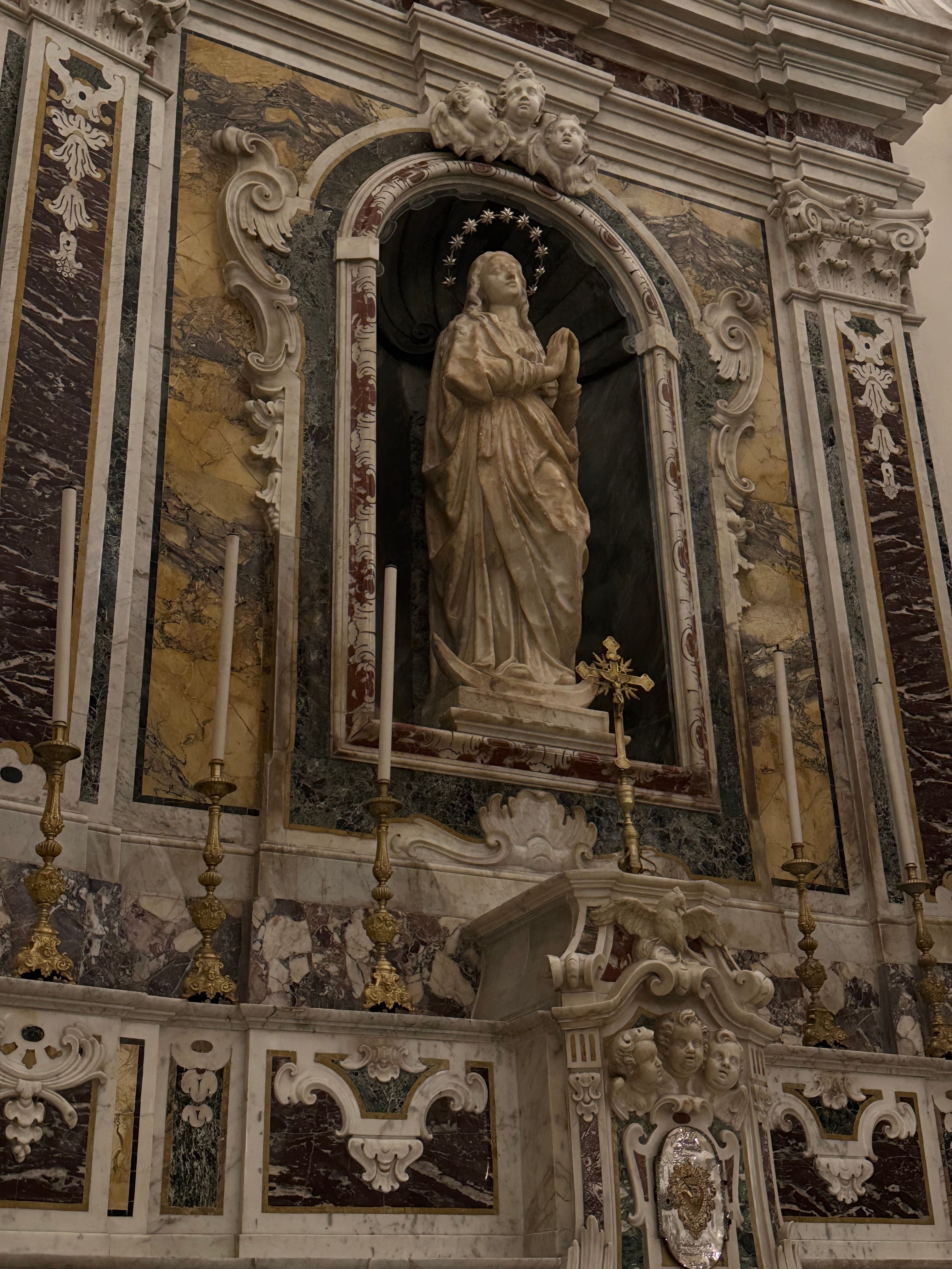 Ornate Marble Religious Altar with Statue · Free Stock Photo