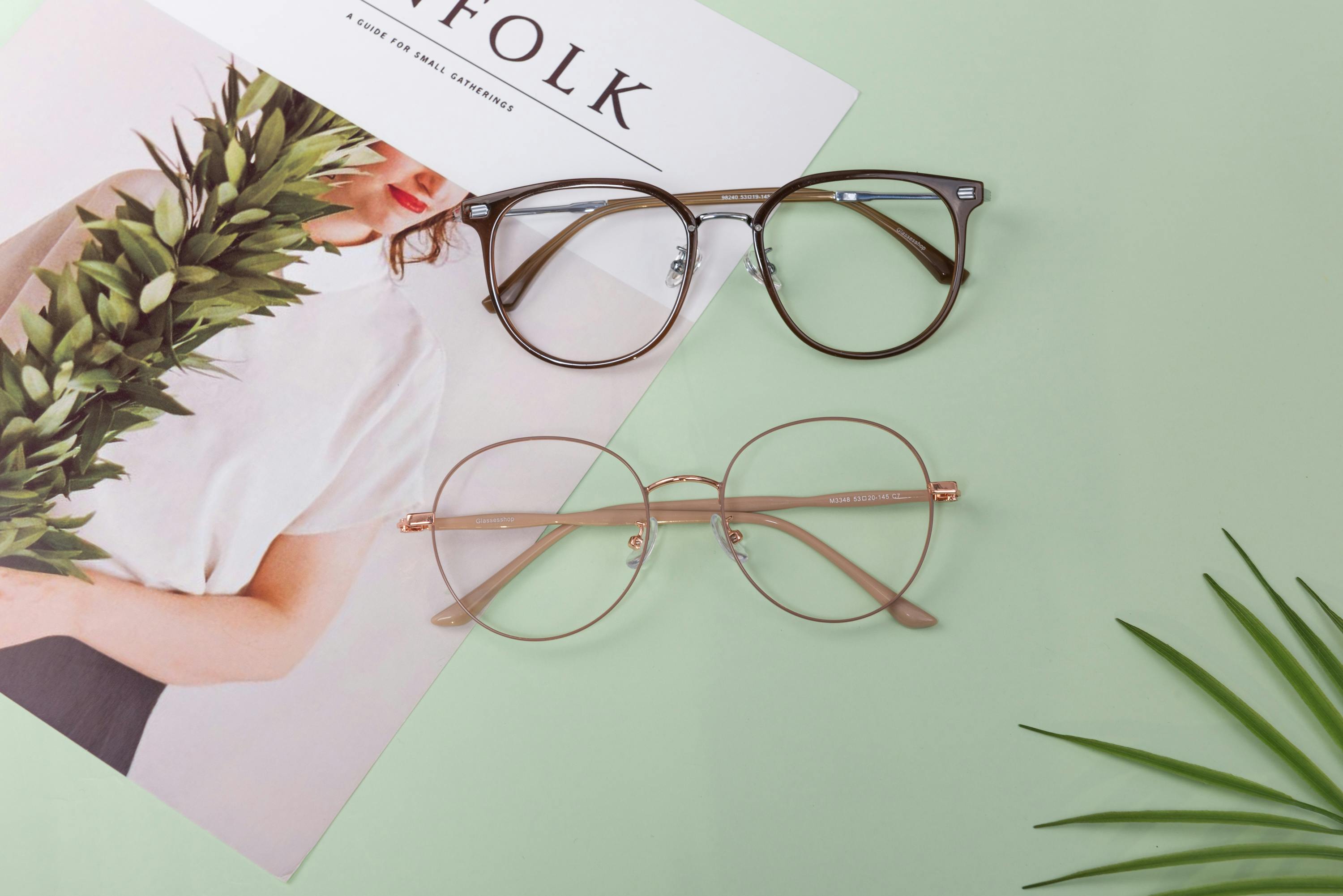 Minimalist Eyewear Fashion Display on Magazine · Free Stock Photo