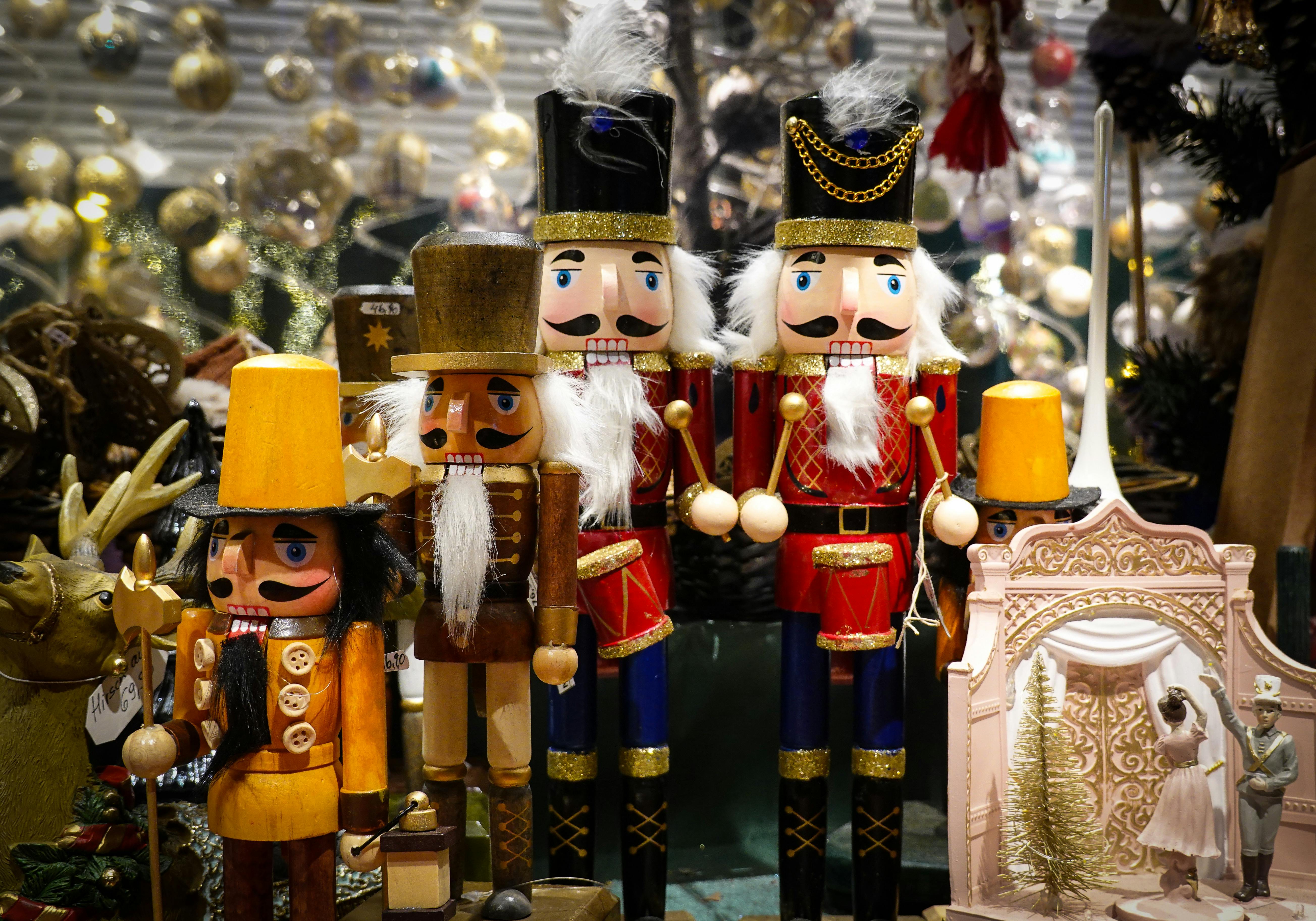 Festive Nutcracker Display with Christmas Decor · Free Stock Photo