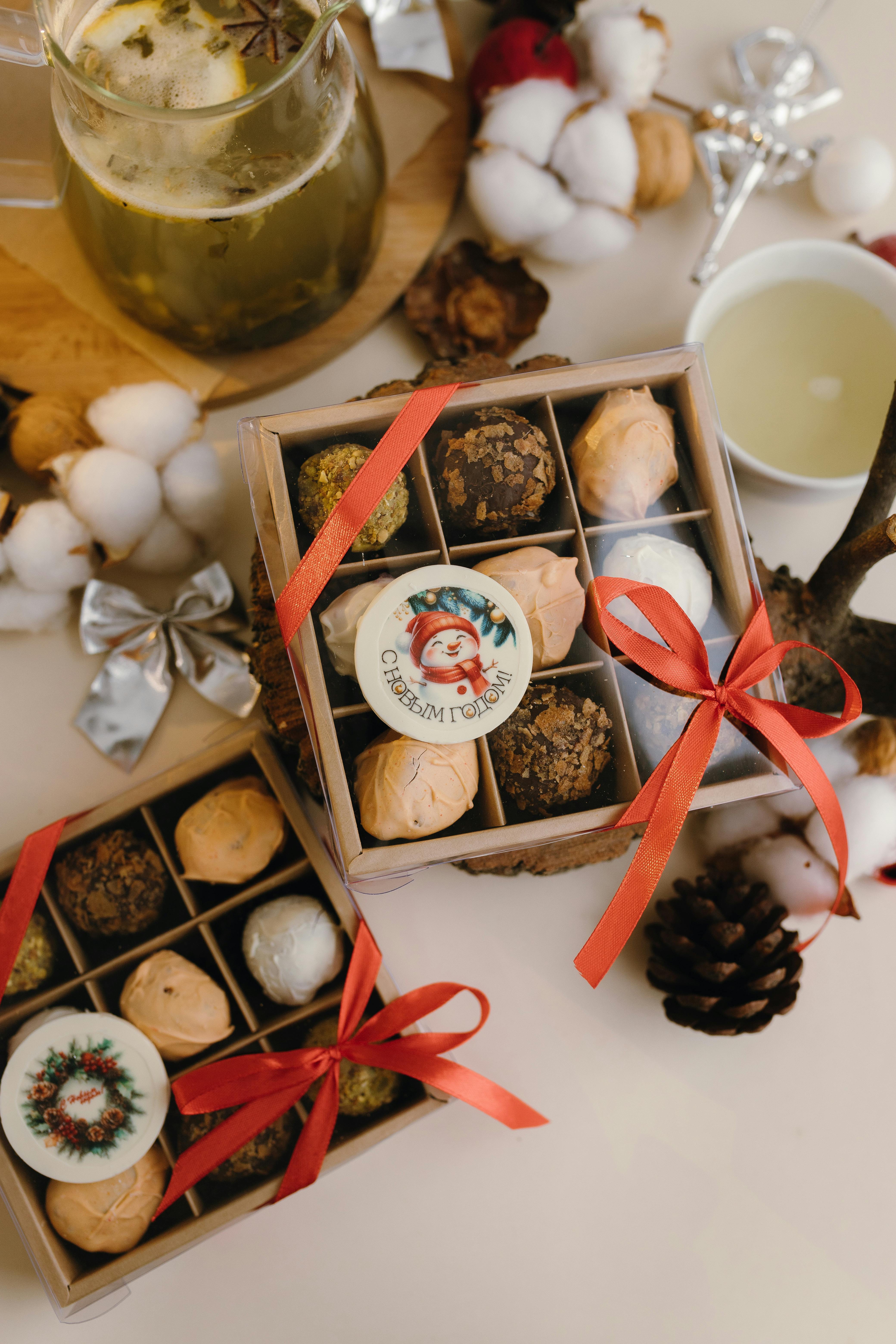 Festive Gift Boxes with Holiday Trinkets · Free Stock Photo