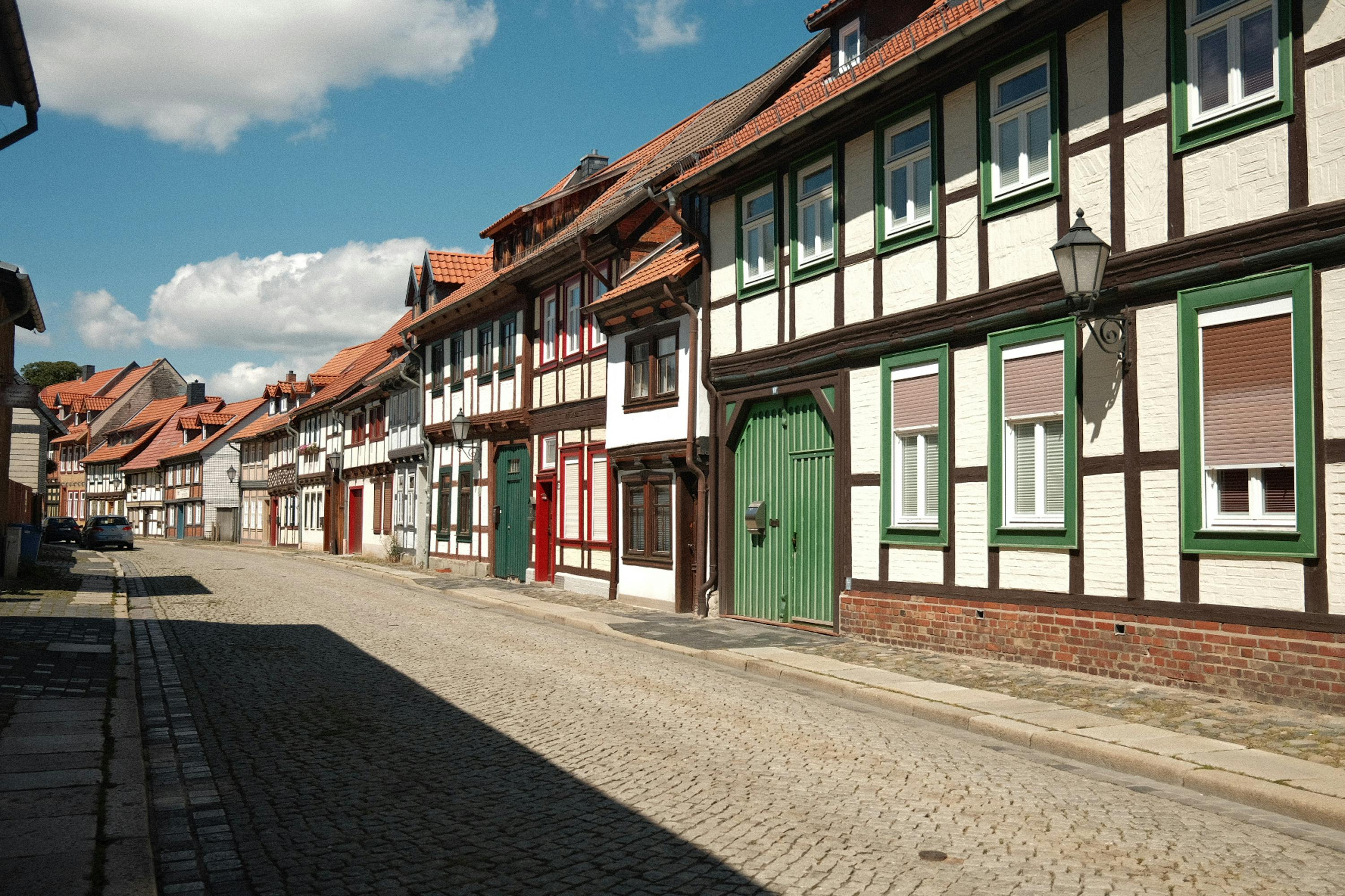 Charming European Village Street with Half-Timbered Houses · Free Stock ...